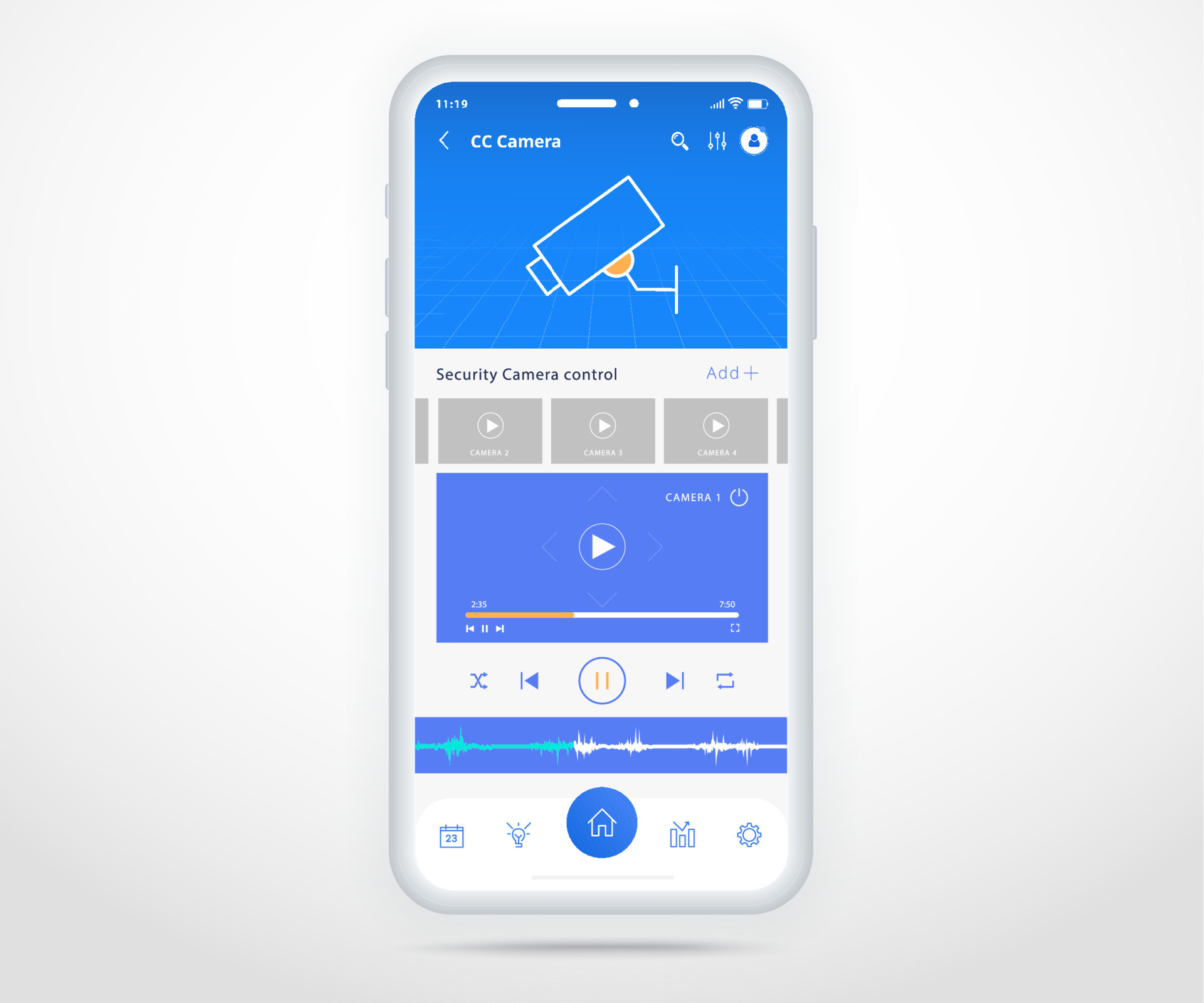 Smartphone smart home controlled app UX UI, IOT Internet of things ...