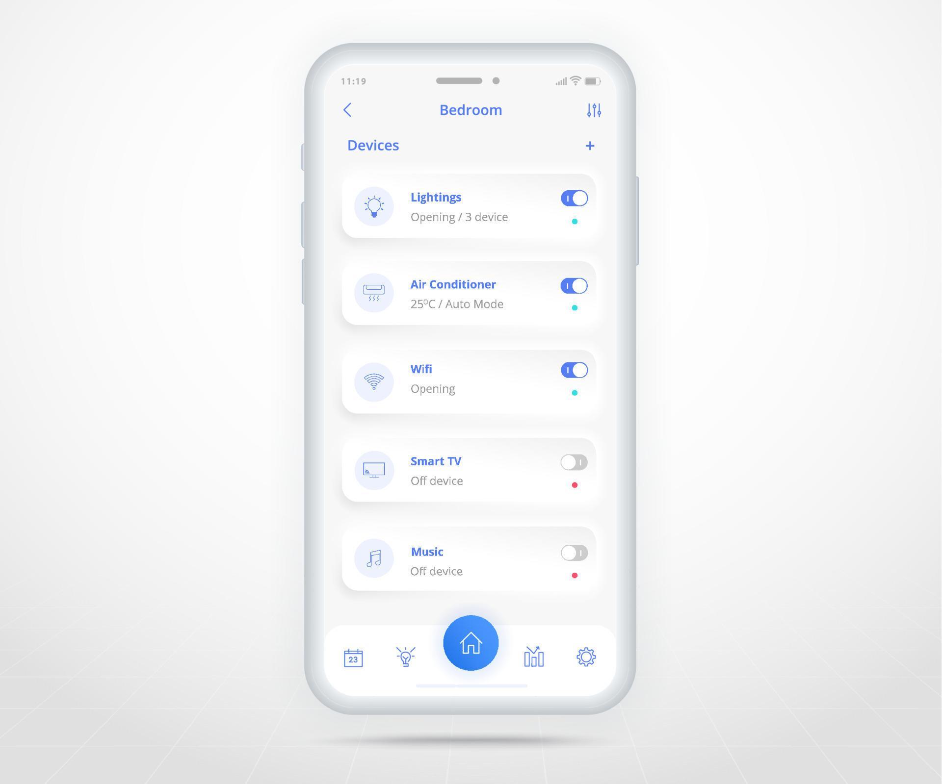 Smartphone Smart Home Controlled App Ux Ui Iot Internet Of Things Technology Digital Future
