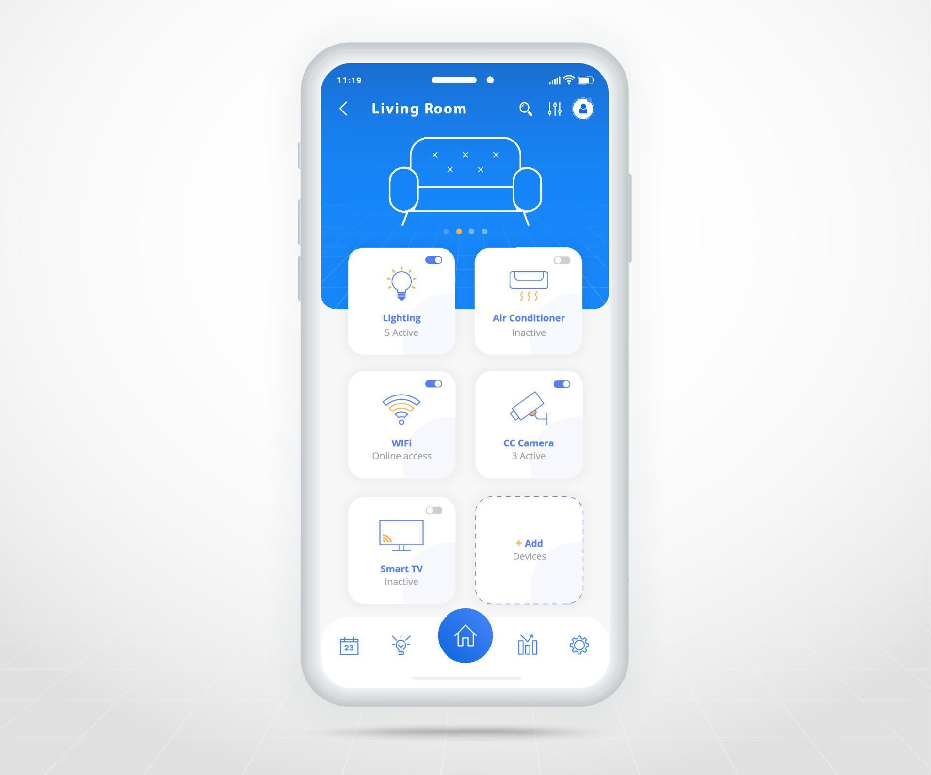 Smartphone Smart Home Controlled App Ux Ui Iot Internet Of Things