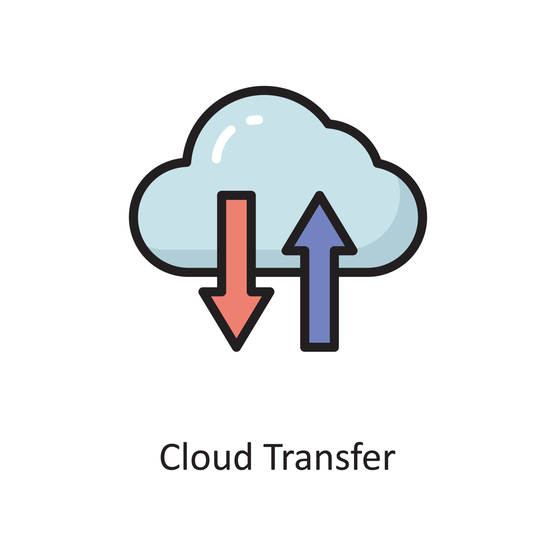 Cloud Transfer Vector Filled Outline Icon Design Illustration Cloud Computing Symbol On White