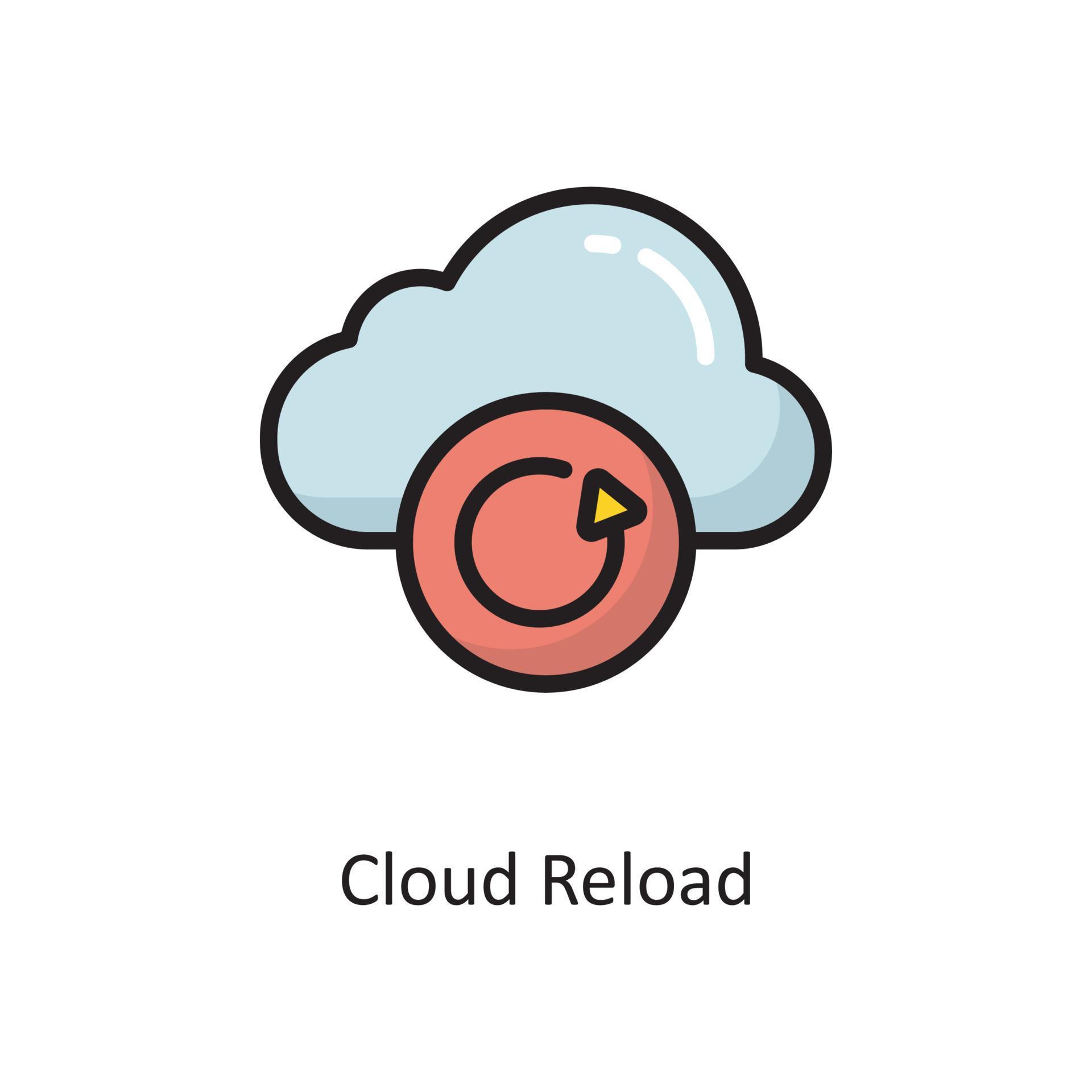 Cloud Reload Vector Filled Outline Icon Design Illustration Cloud Computing Symbol On White