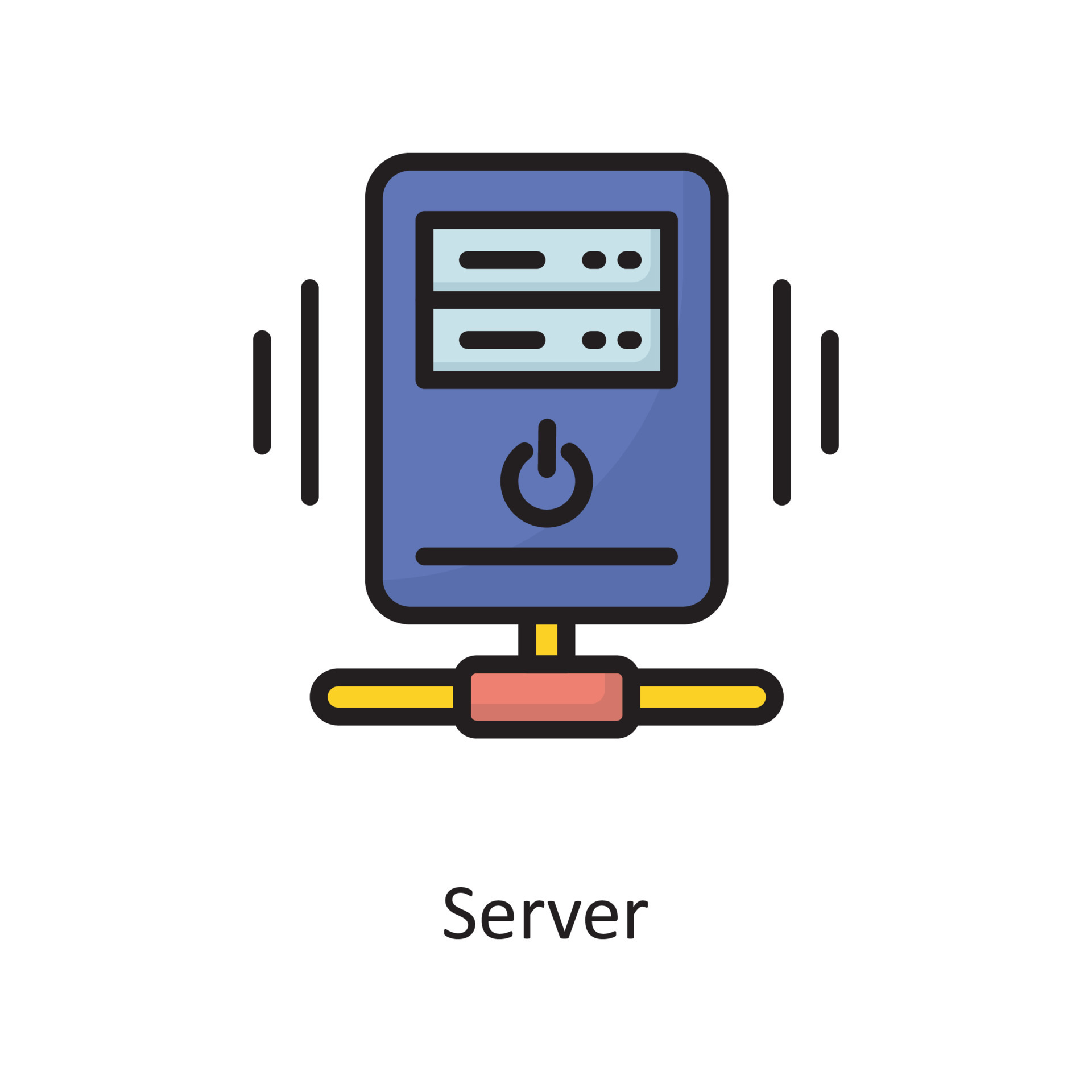 Server Vector Filled Outline Icon Design Illustration Cloud Computing