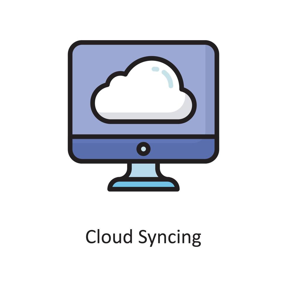 Cloud Syncing Vector Filled Outline Icon Design illustration. Cloud ... Cloud Syncing Vector Filled Outline Icon Design illustration. Cloud ...
