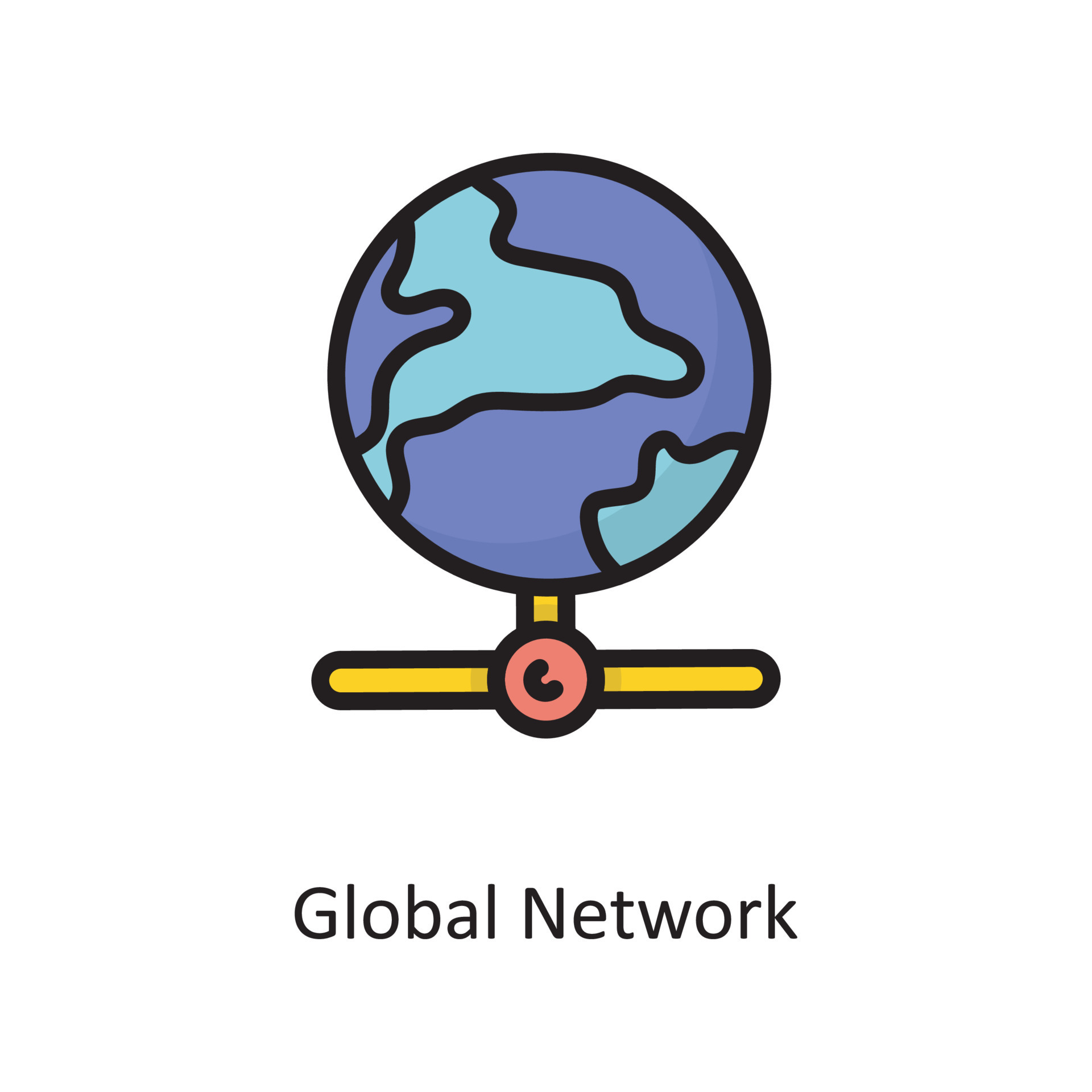 Global Network Vector Filled Outline Icon Design Illustration Cloud