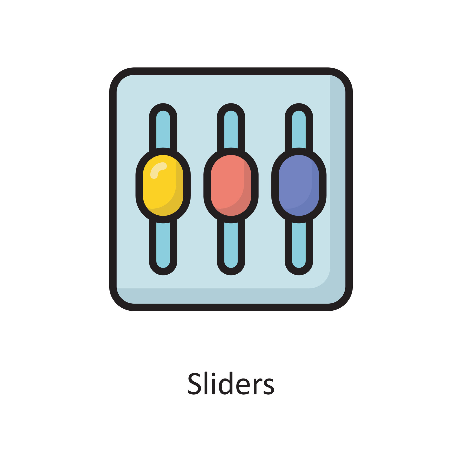 Sliders Vector Filled Outline Icon Design illustration. Cloud Computing ...