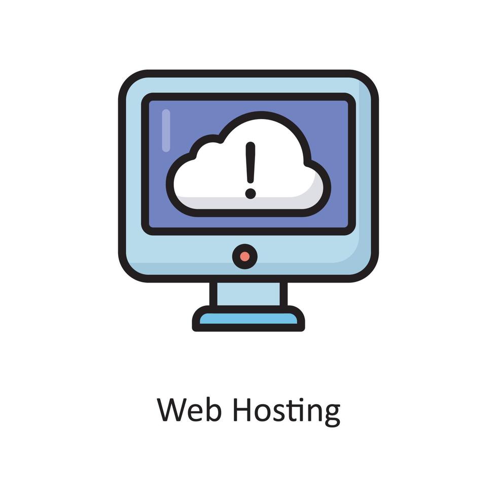 Web Hosting Vector Filled Outline Icon Design Illustration Cloud Computing Symbol On White