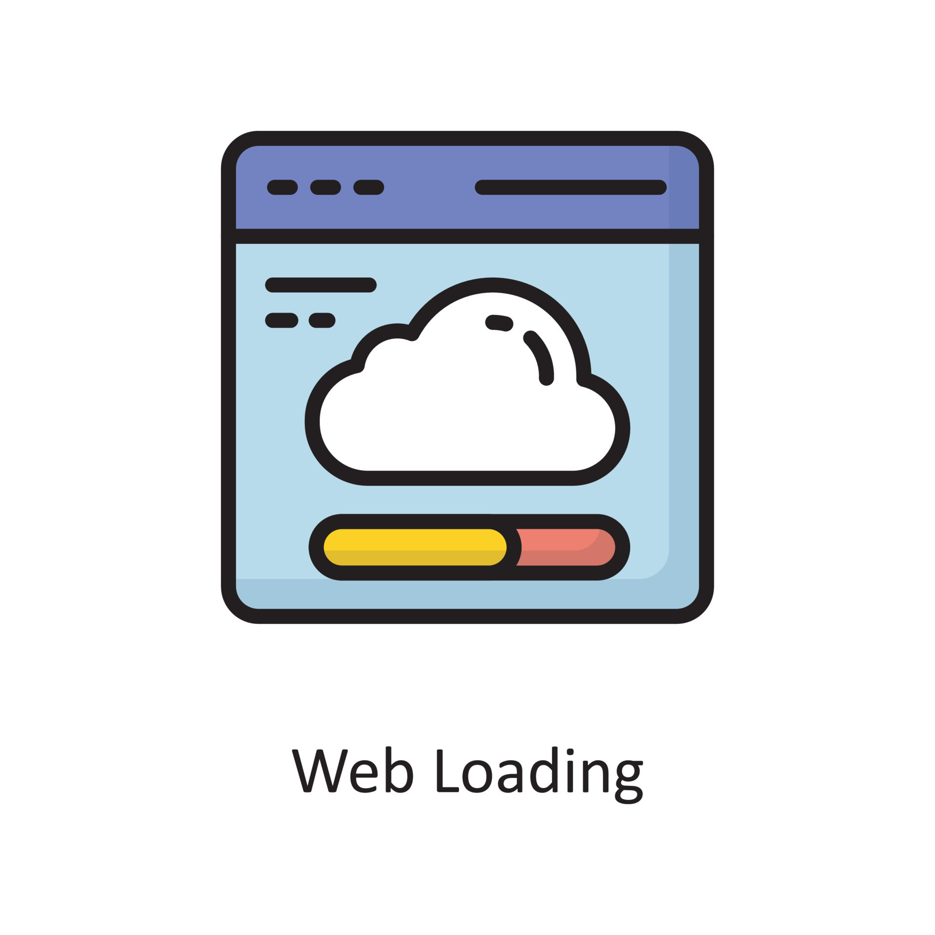 Web Loading Vector Filled Outline Icon Design illustration. Cloud ...