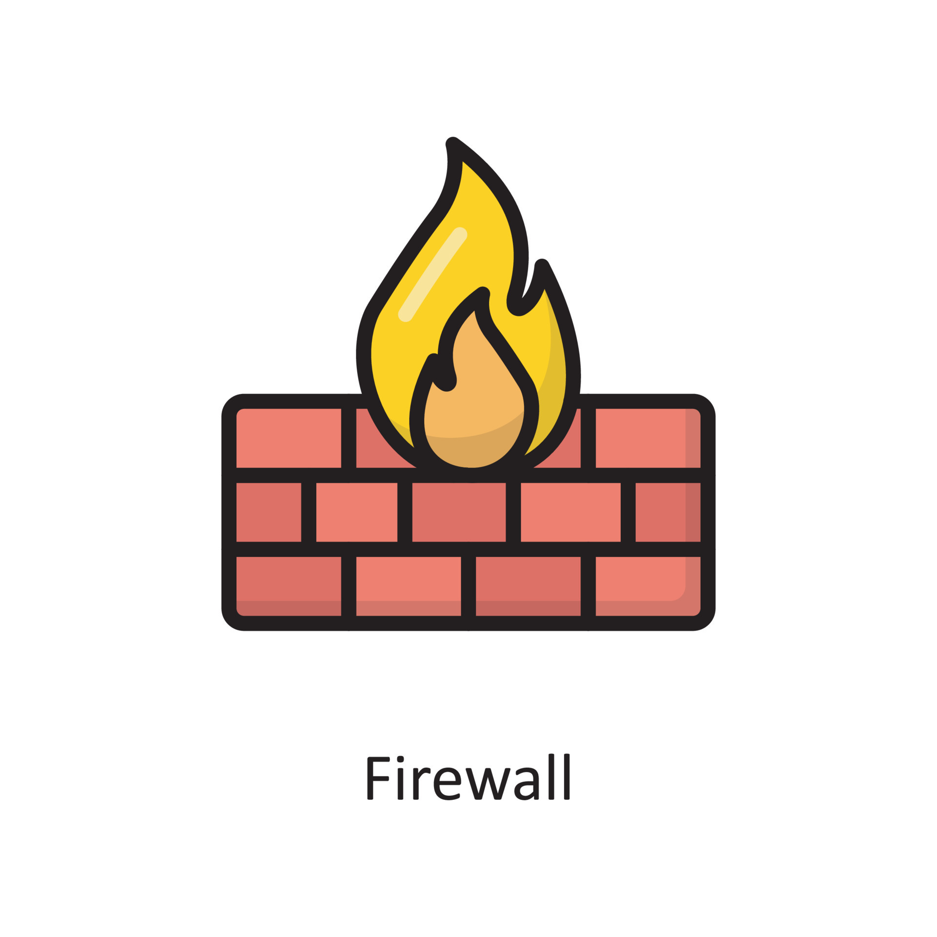 Firewall Vector Filled Outline Icon Design Illustration Cloud Computing Symbol On White