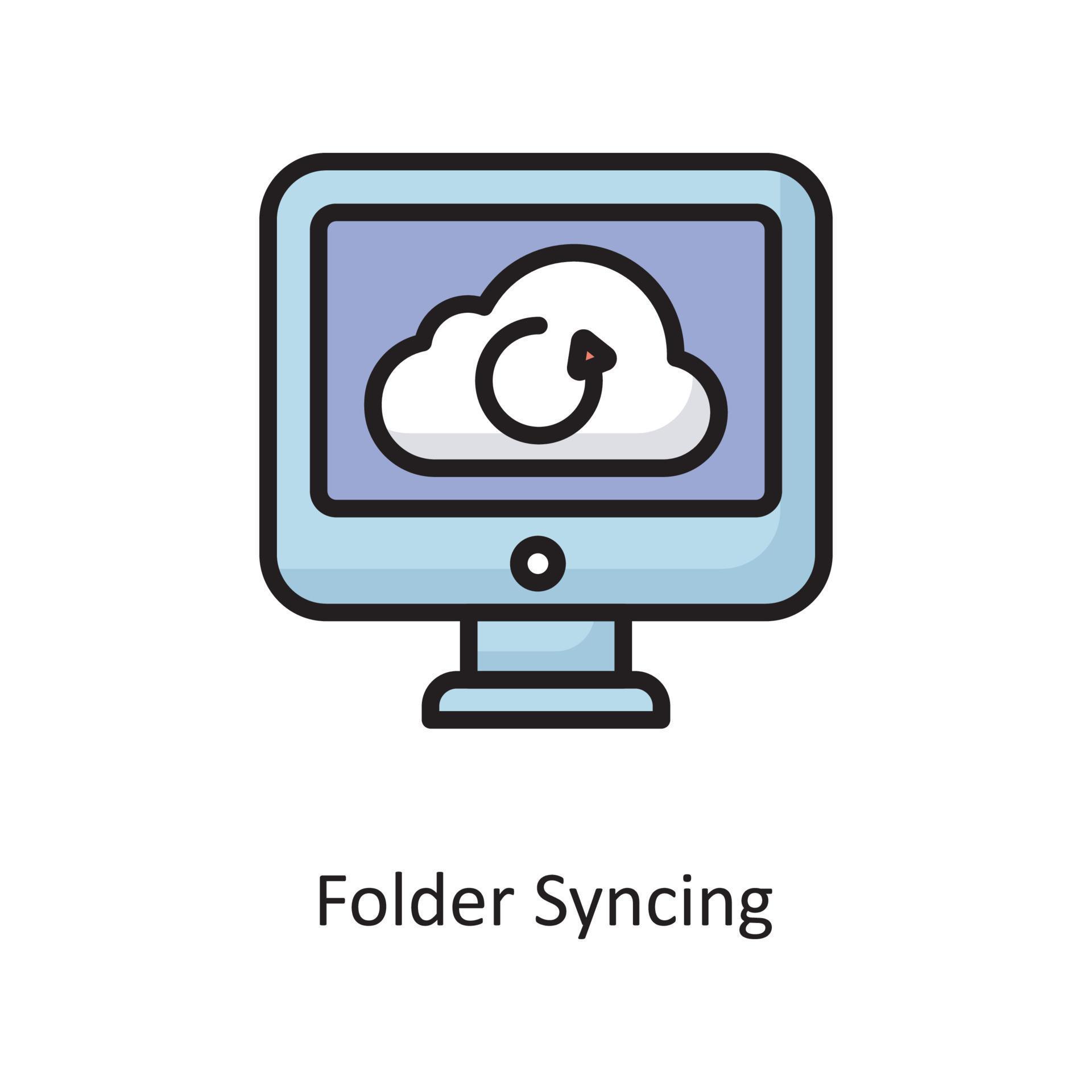 Folder Syncing Vector Filled Outline Icon Design illustration. Cloud ... Folder Syncing Vector Filled Outline Icon Design illustration. Cloud ...