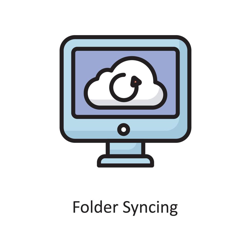 Folder Syncing Vector Filled Outline Icon Design Illustration Cloud Computing Symbol On White