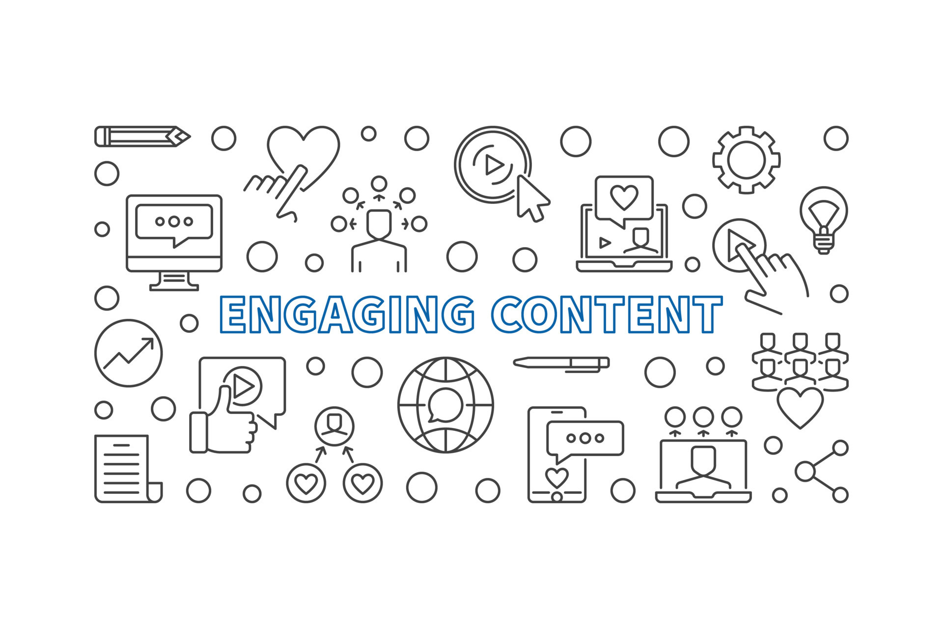 Engaging content vector concept outline horizontal banner 13448248 ... Engaging content vector concept outline horizontal banner 13448248 ...