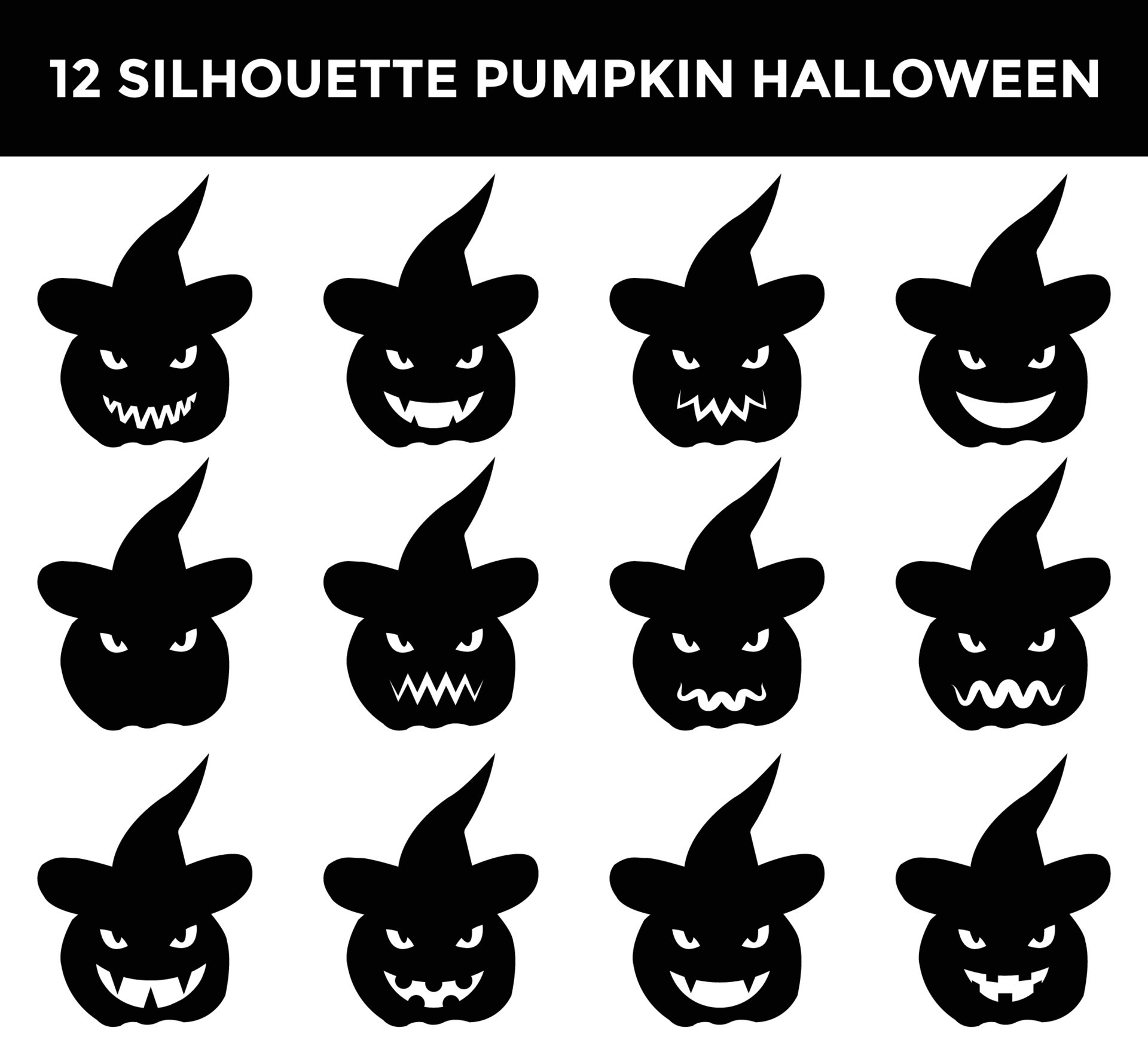 pumpkin halloween silhouette element design 13449256 Vector Art at Vecteezy