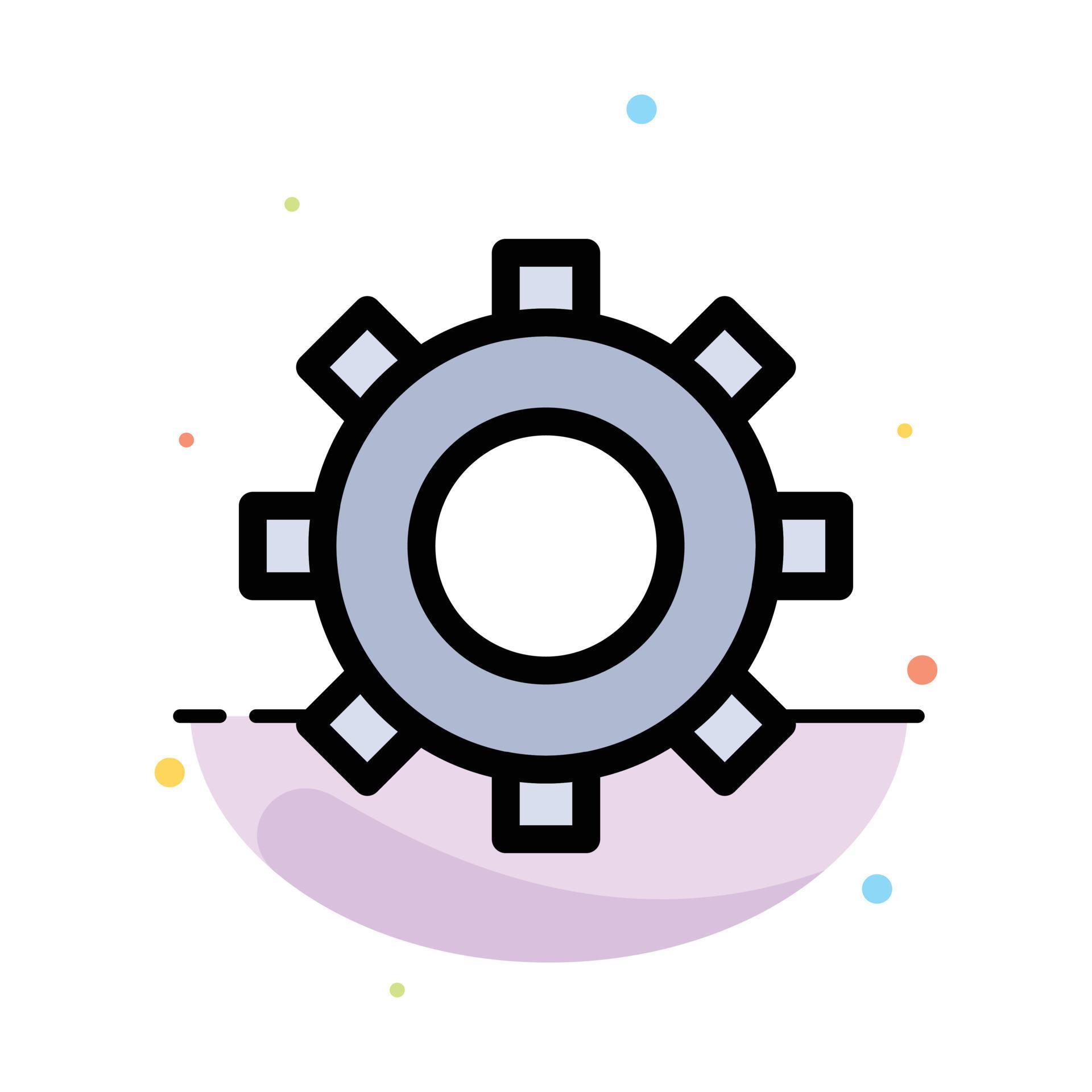 Cogs Gear Setting Abstract Flat Color Icon Template 13451273 Vector Art At Vecteezy