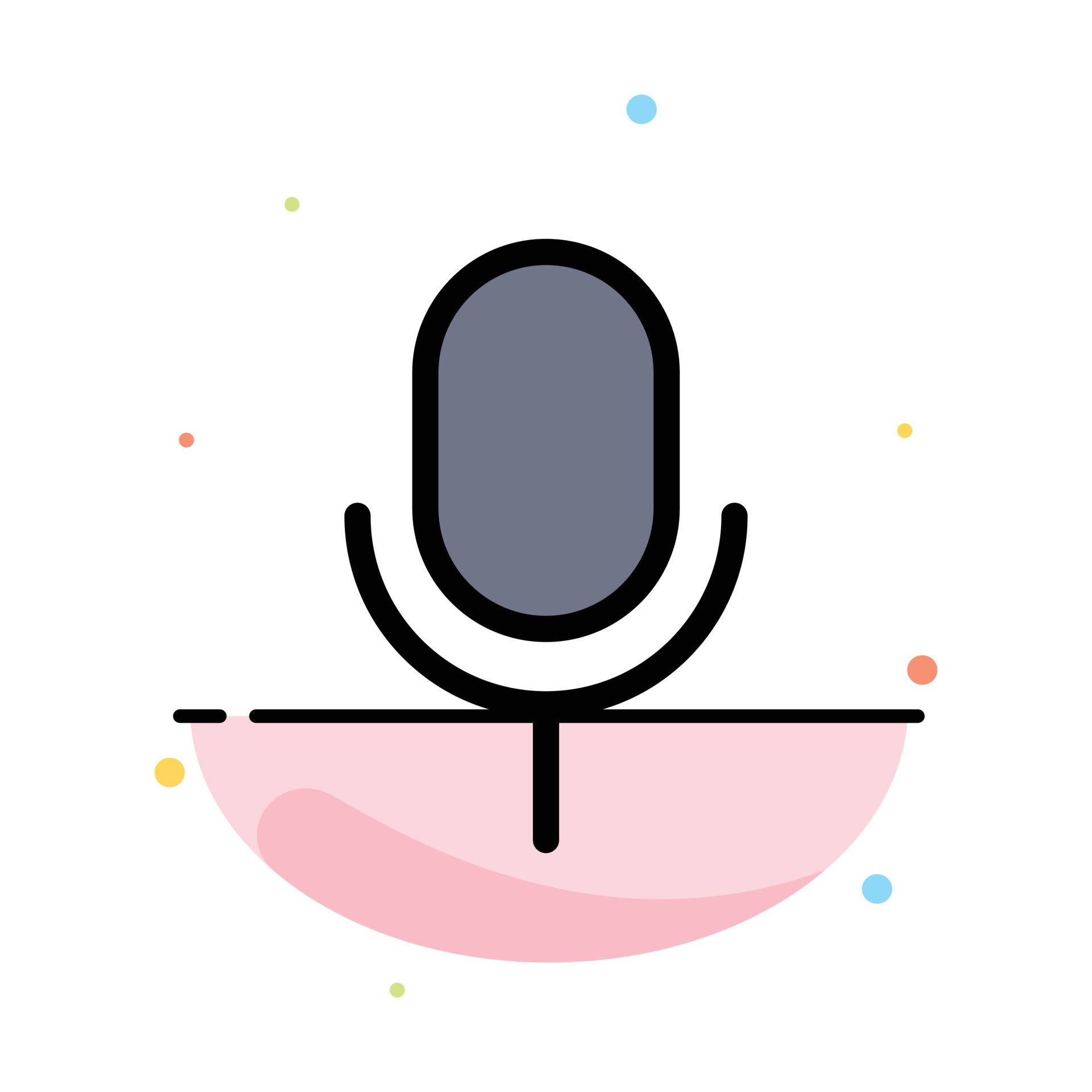 Mic Microphone Basic Ui Abstract Flat Color Icon Template 13451416 ...