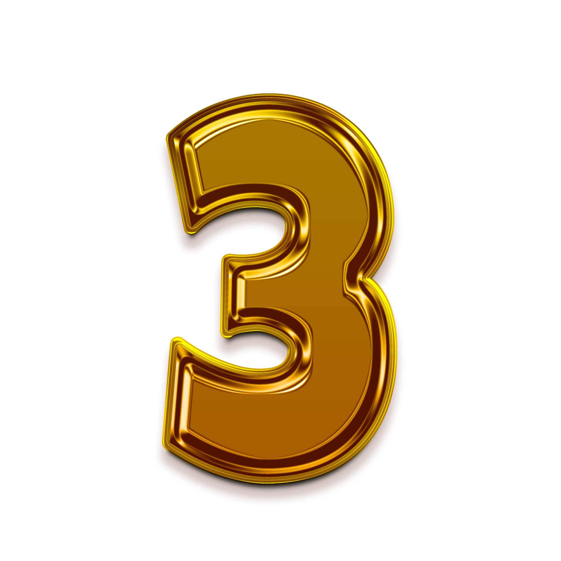 Gold Number 3 13453438 PNG