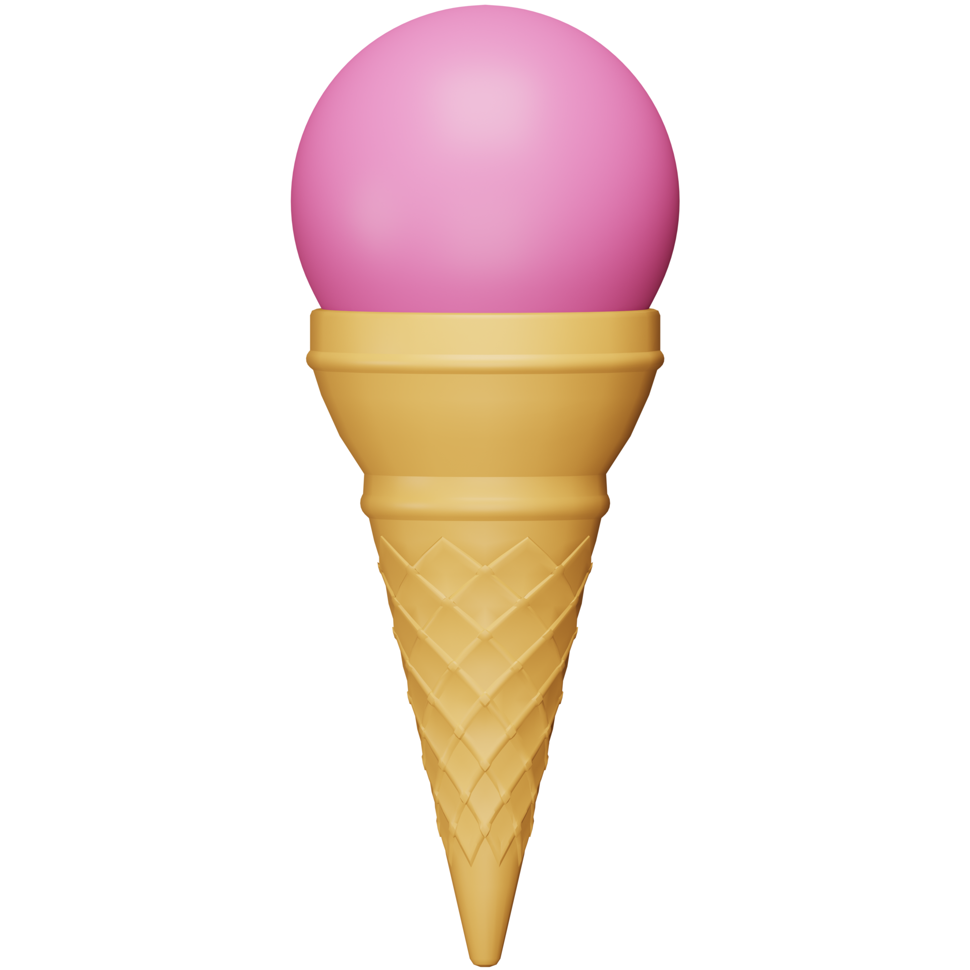 Ice Cream Cone 3d Rendering Isometric Icon 13453747 Png