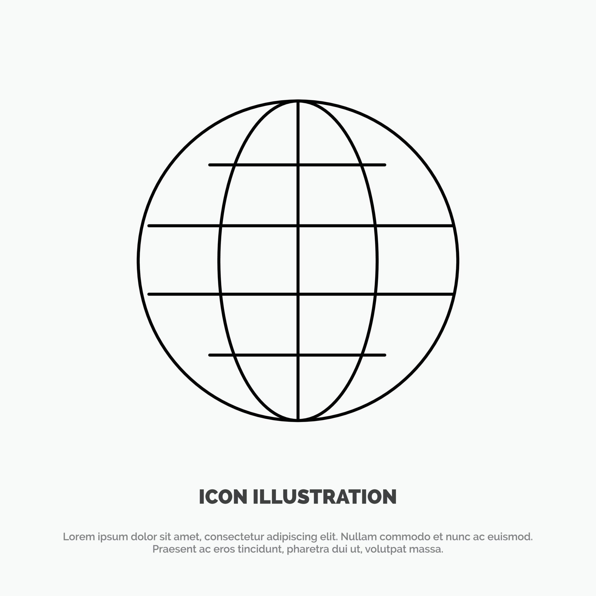 World Globe Internet Security Line Icon Vector 13454692 Vector Art At