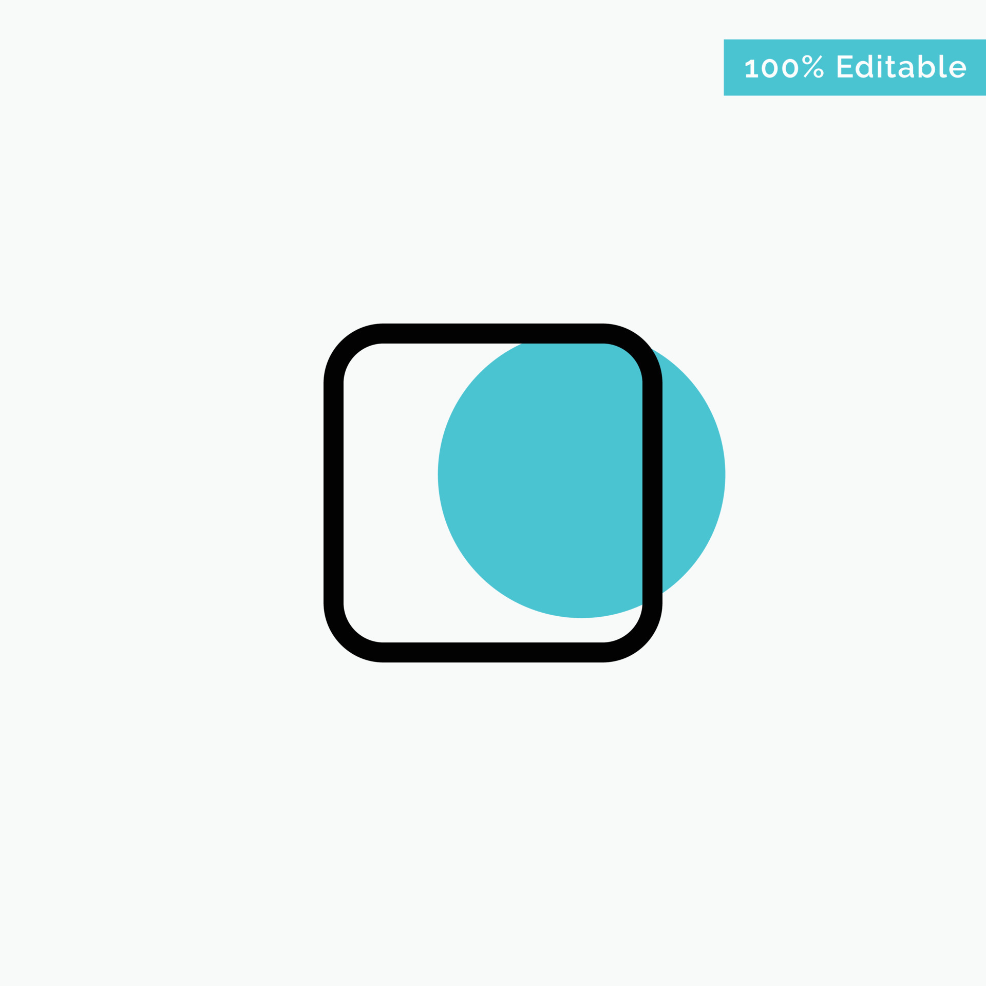 Box Checkbox Unchecked turquoise highlight circle point Vector icon ...