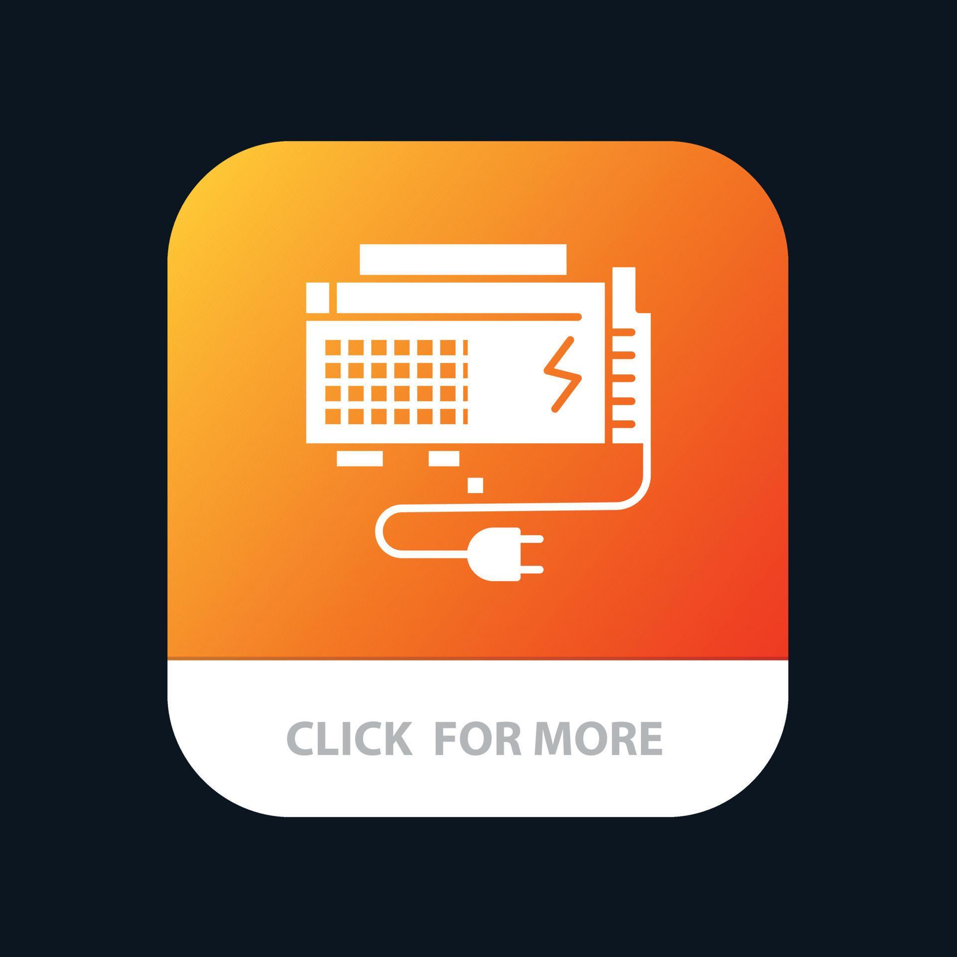 Apc Battery Computer Power Source Mobile App Button Android and IOS Glyph Version 13456838 ...