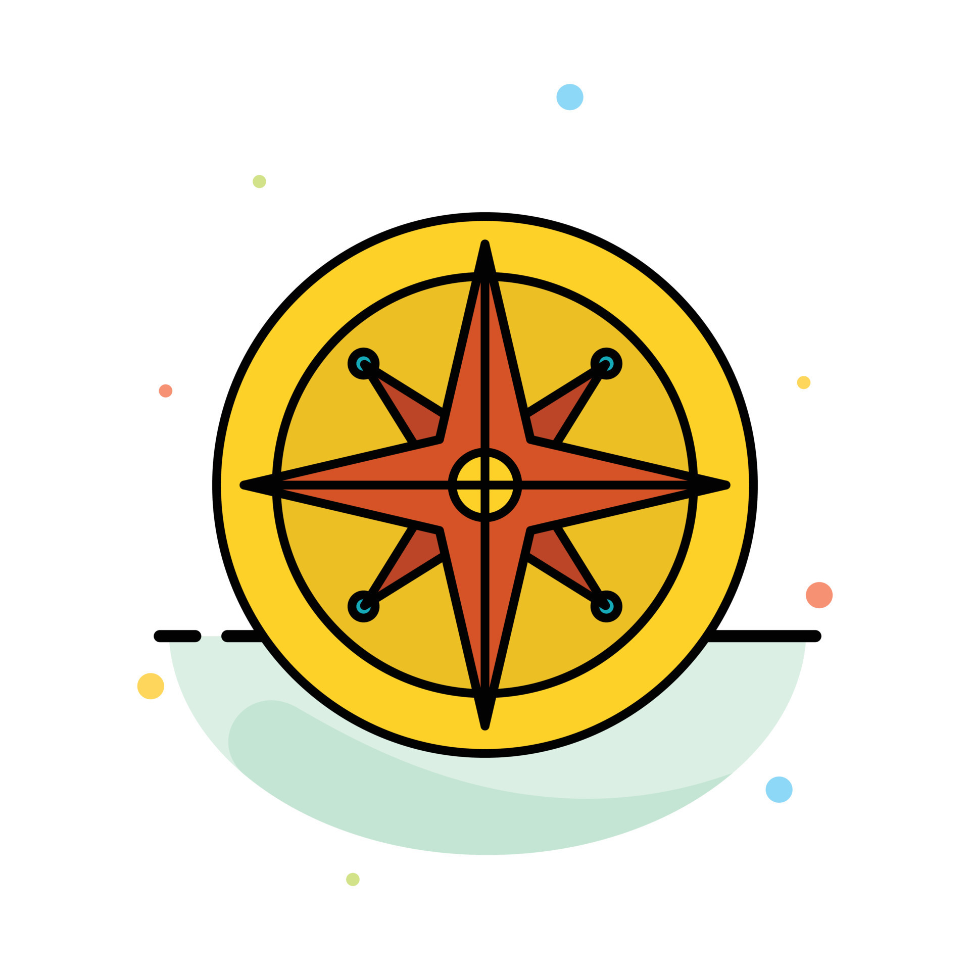 Compass Location Navigation Navigator Position Abstract Flat Color Icon