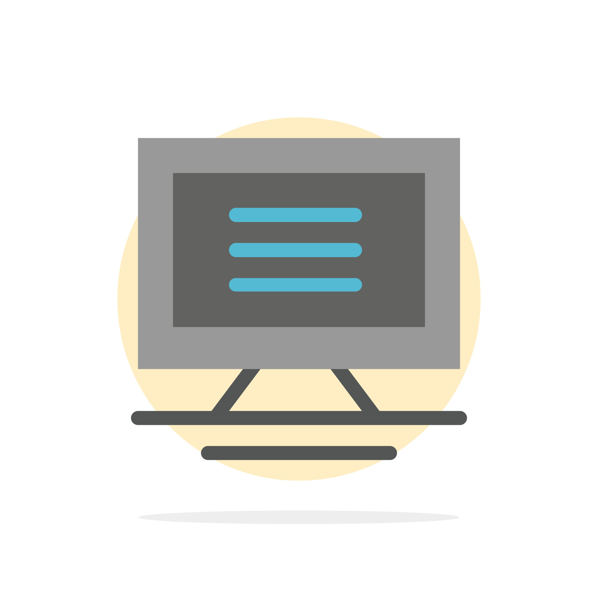 Monitor Computer Hardware Abstract Circle Background Flat Color Icon