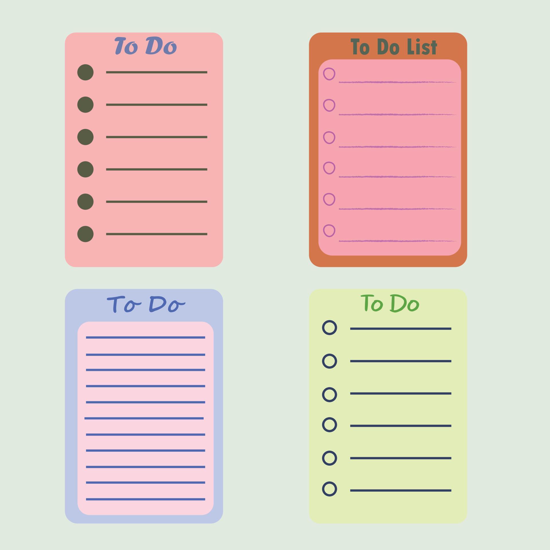 A to-do list set with a circle for marking in blue, red. 13461165 Vector Art at Vecteezy