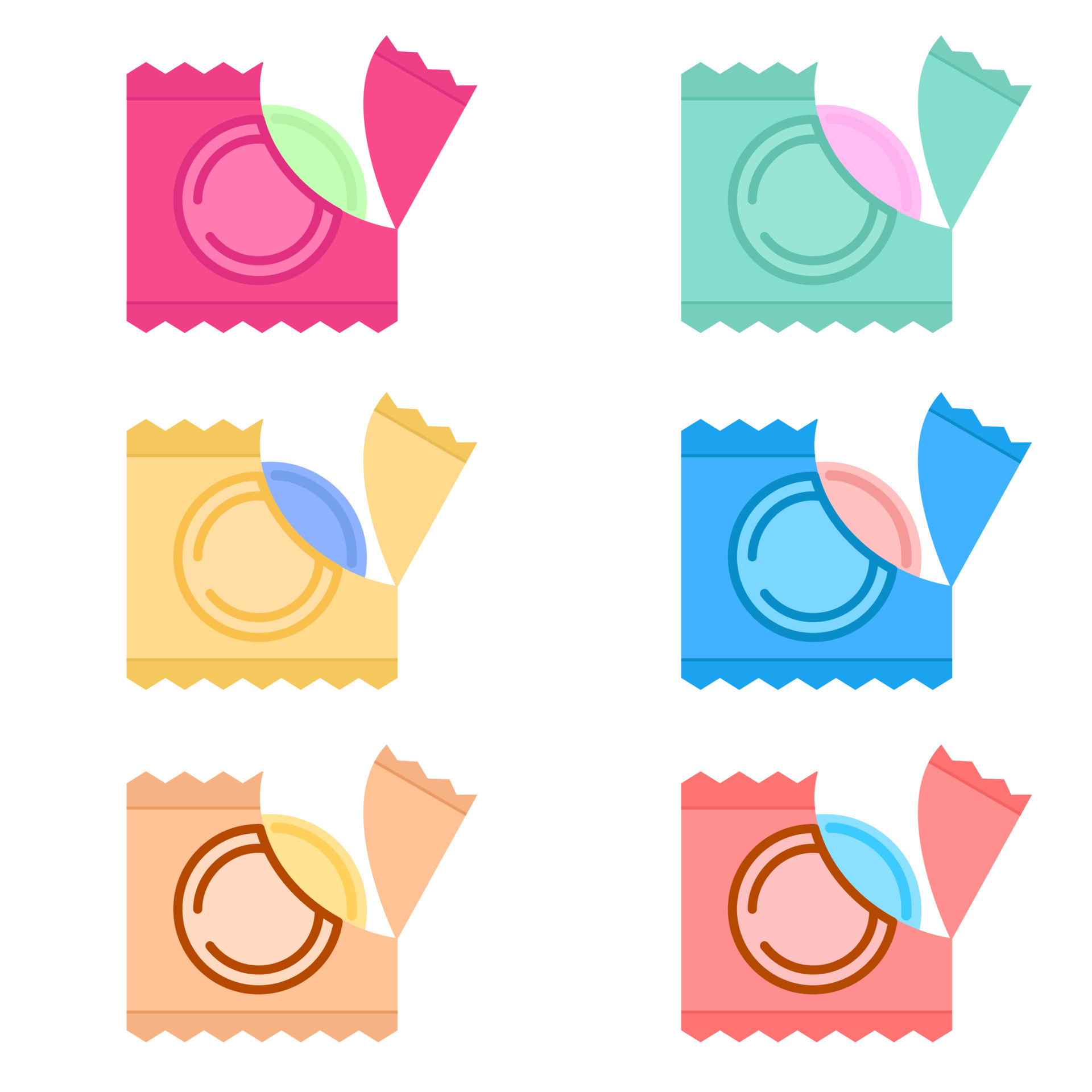 Set Of Torn Condom Packs Isolated On White Background Vector Illustration 13461653 Vector Art