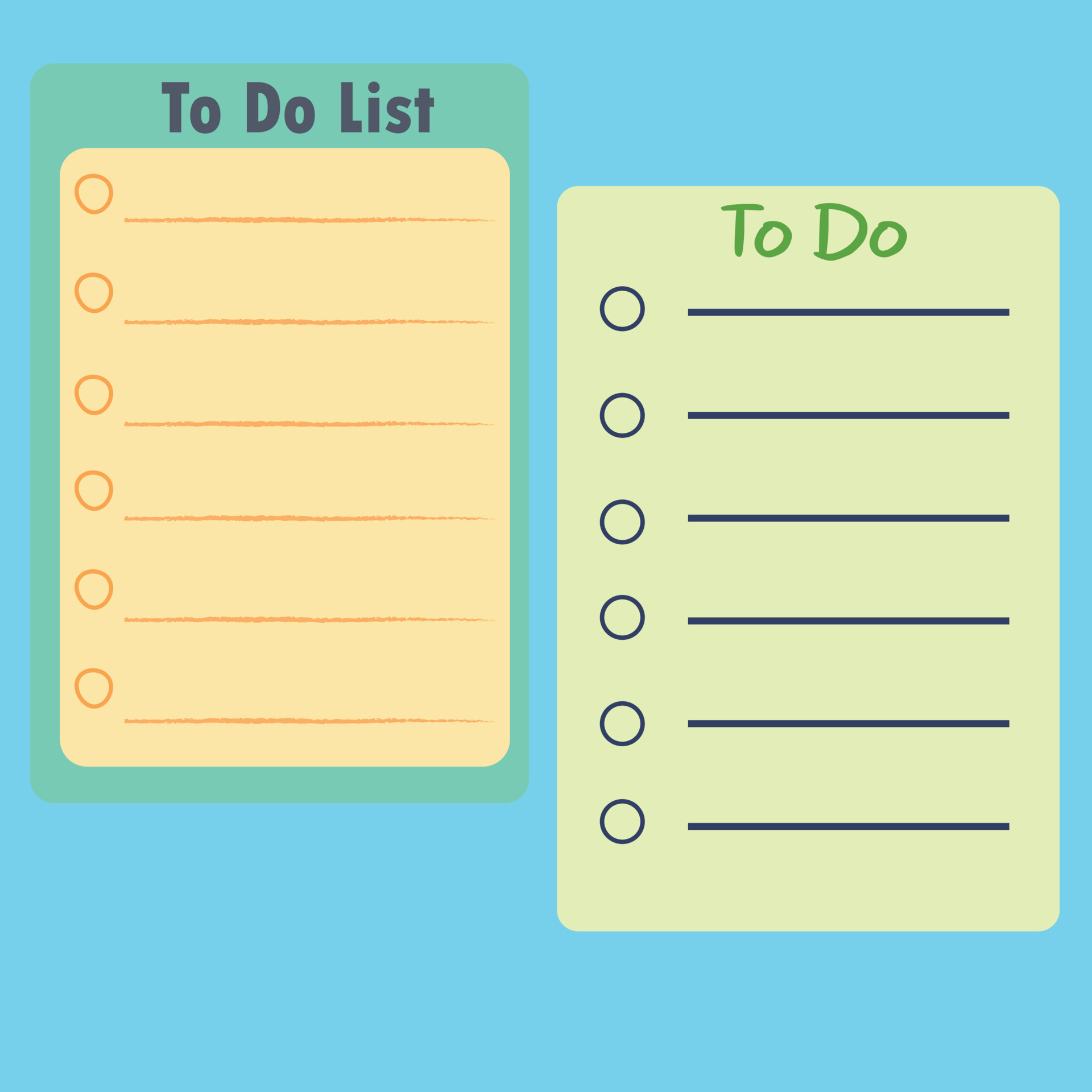 A to-do list set with a circle for marking in green, yellow. 13462149 ...
