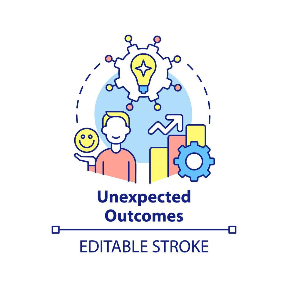 Unexpected outcomes concept icon. Digital first mindset importance abstract idea thin line ...