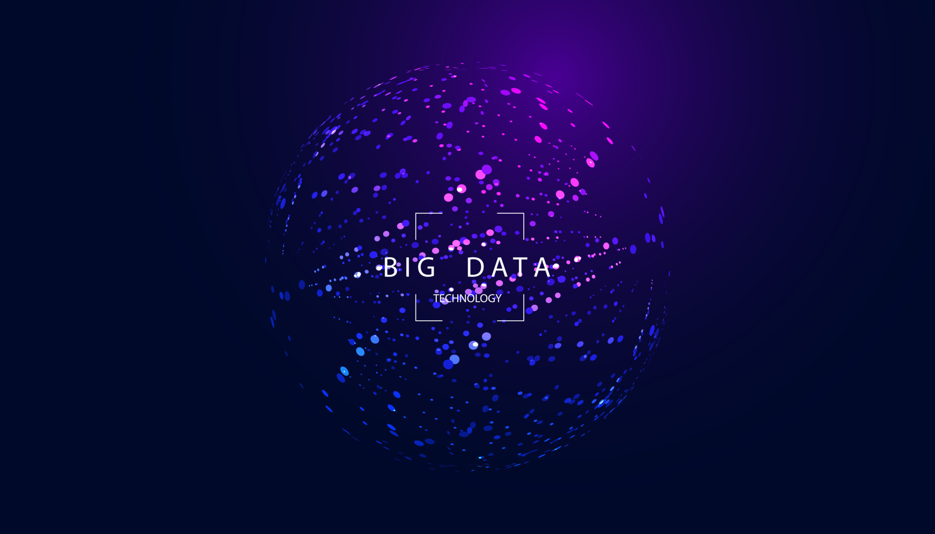 Abstract Big Data Network Circle Digital Connection And Point Curve