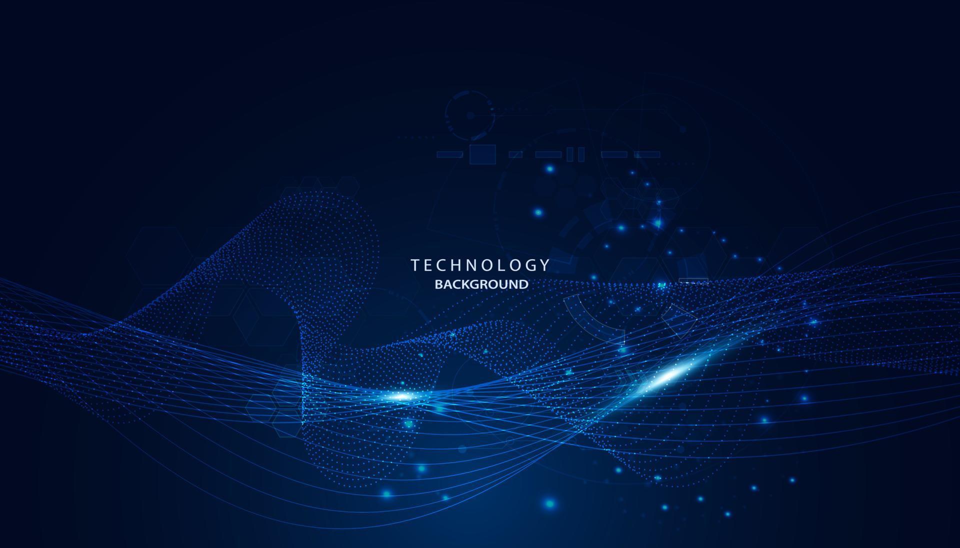 Abstract Wave Vector Beautiful Lines Concept Technology Network Internet Connection On A