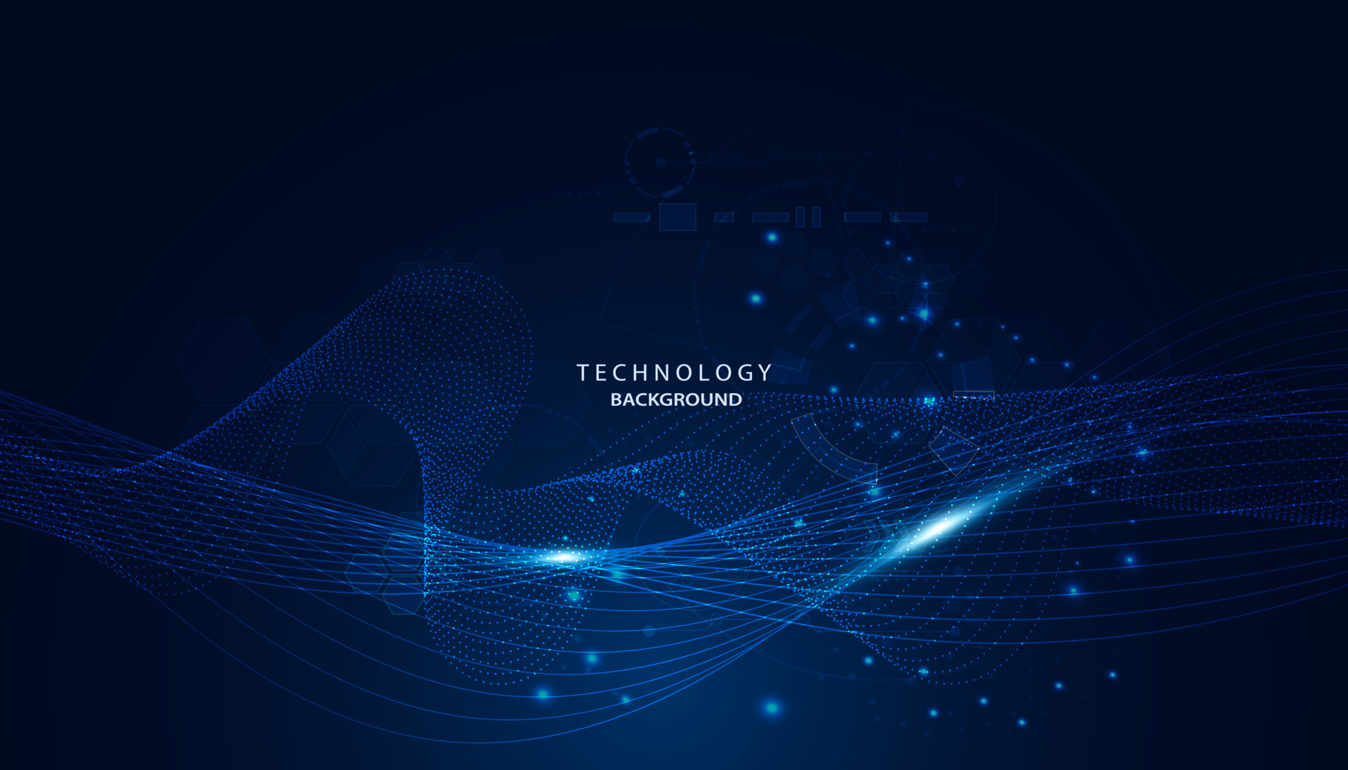 Abstract Wave Vector Beautiful Lines Concept Technology Network Internet Connection On A