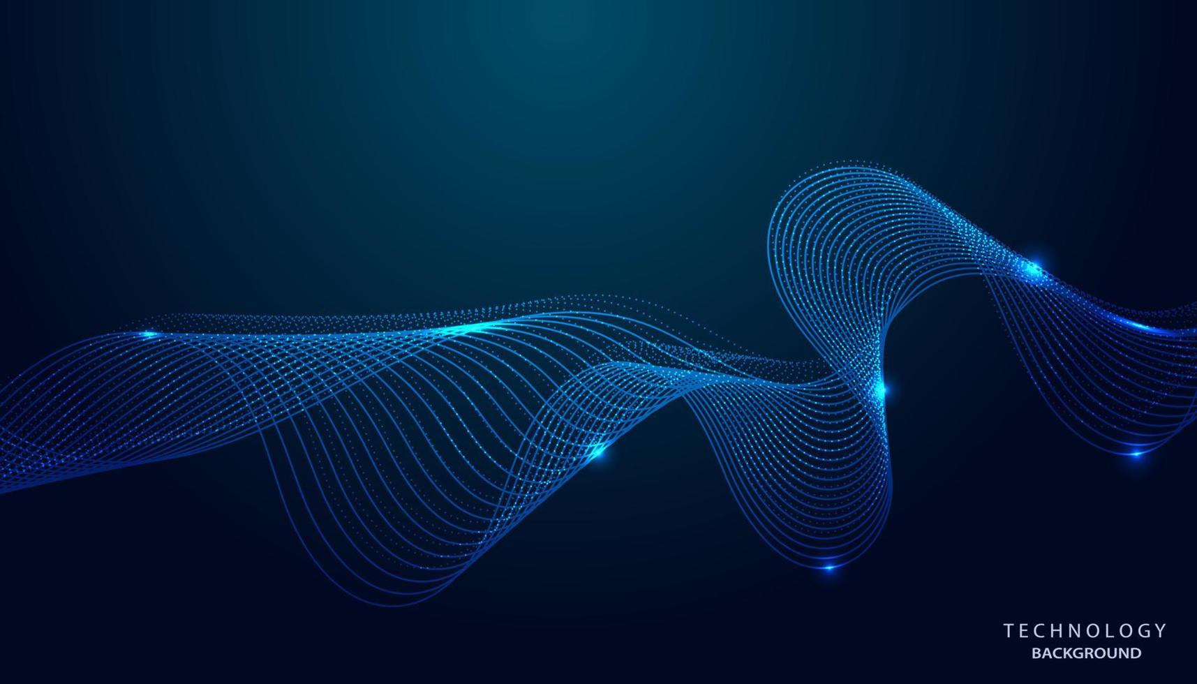 Abstract Wave Vector Beautiful Lines Concept Technology Network Internet Connection On A