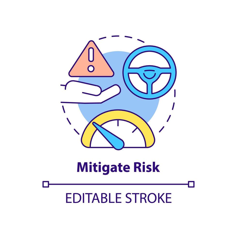 Mitigate risk concept icon. Risk management step abstract idea thin ... Mitigate risk concept icon. Risk management step abstract idea thin ...