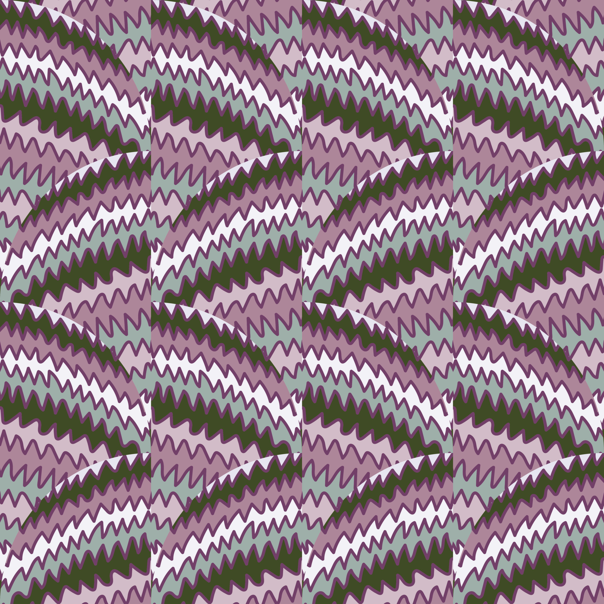 Hand Drawn Zig Zag Lines Mosaic Ornament Abstract Wave Seamless