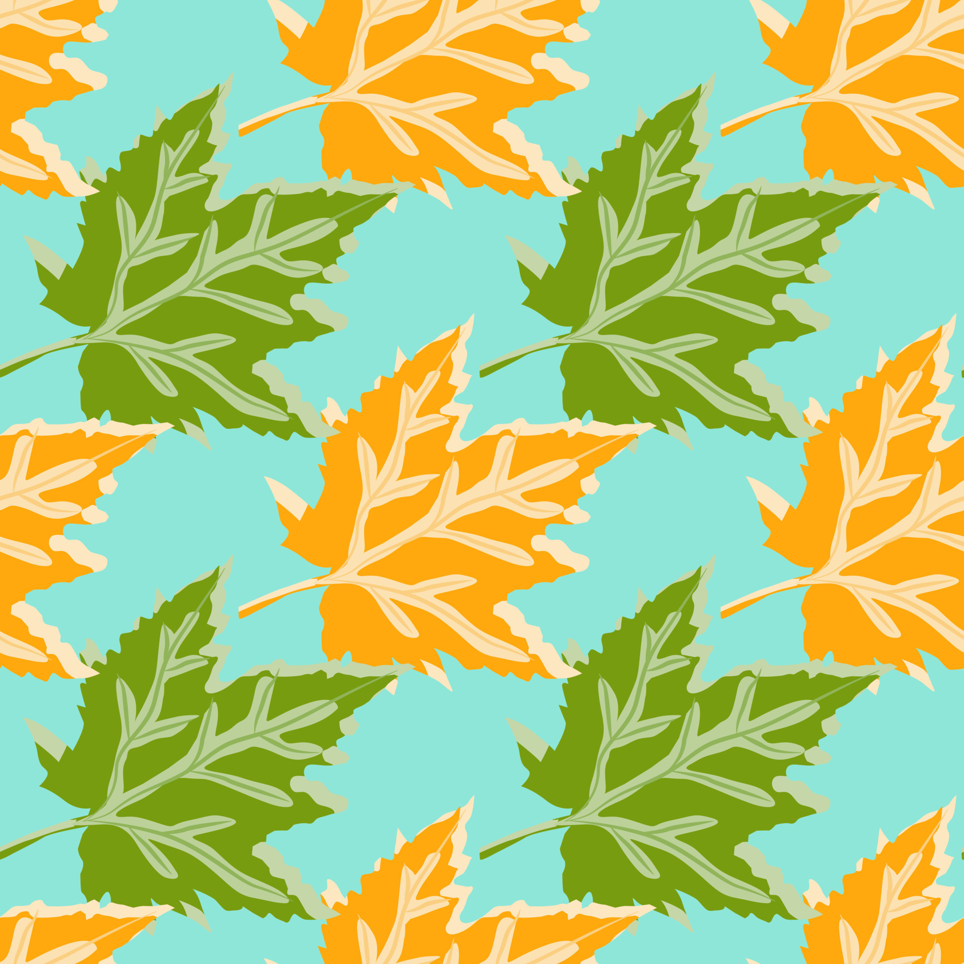 Abstract Oak Leaves Seamless Pattern Maple Foliage Backdrop 13467114