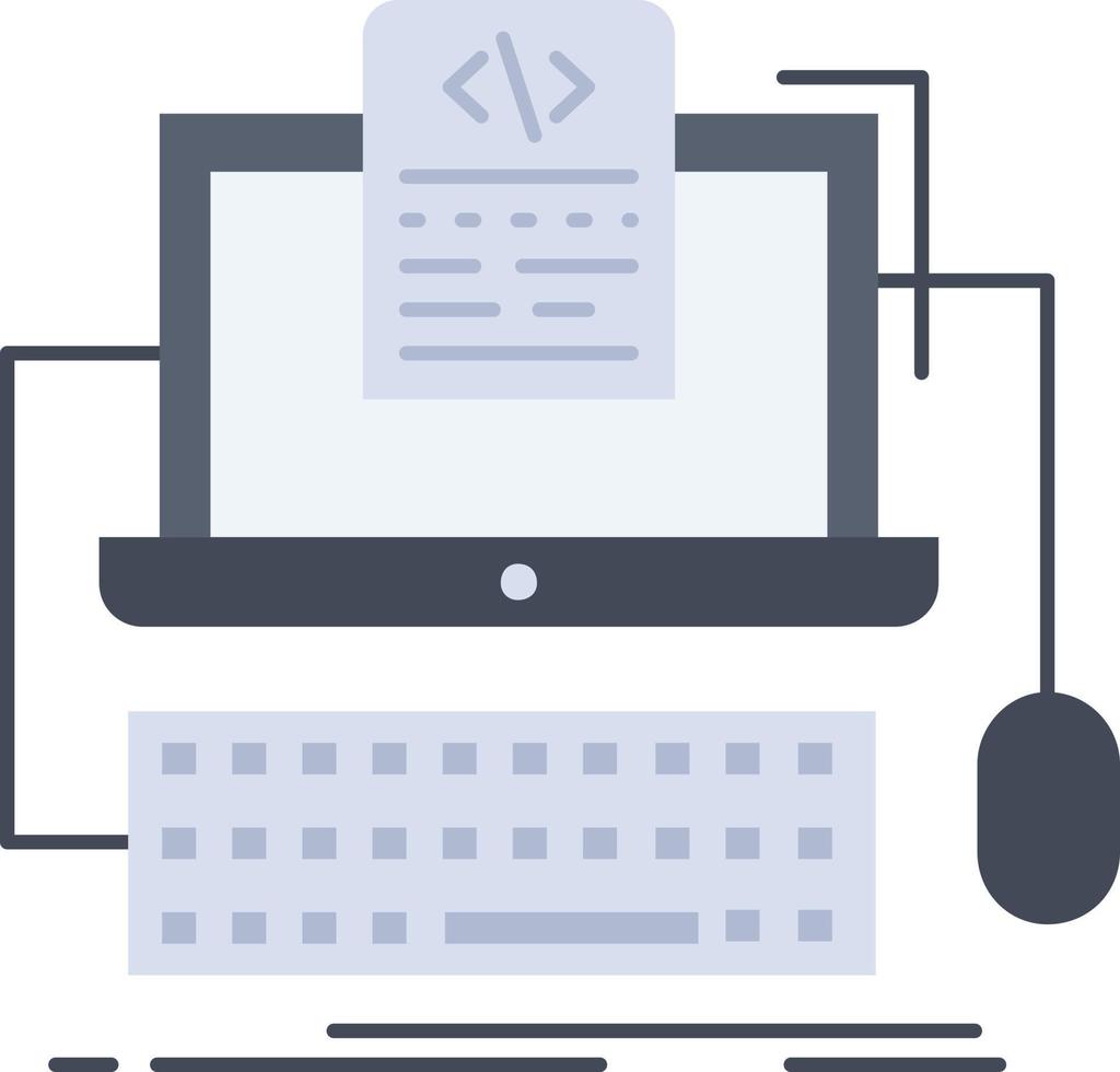 Code Coding Computer Monoblock Screen Flat Color Icon Vector 13467297 Vector Art At Vecteezy