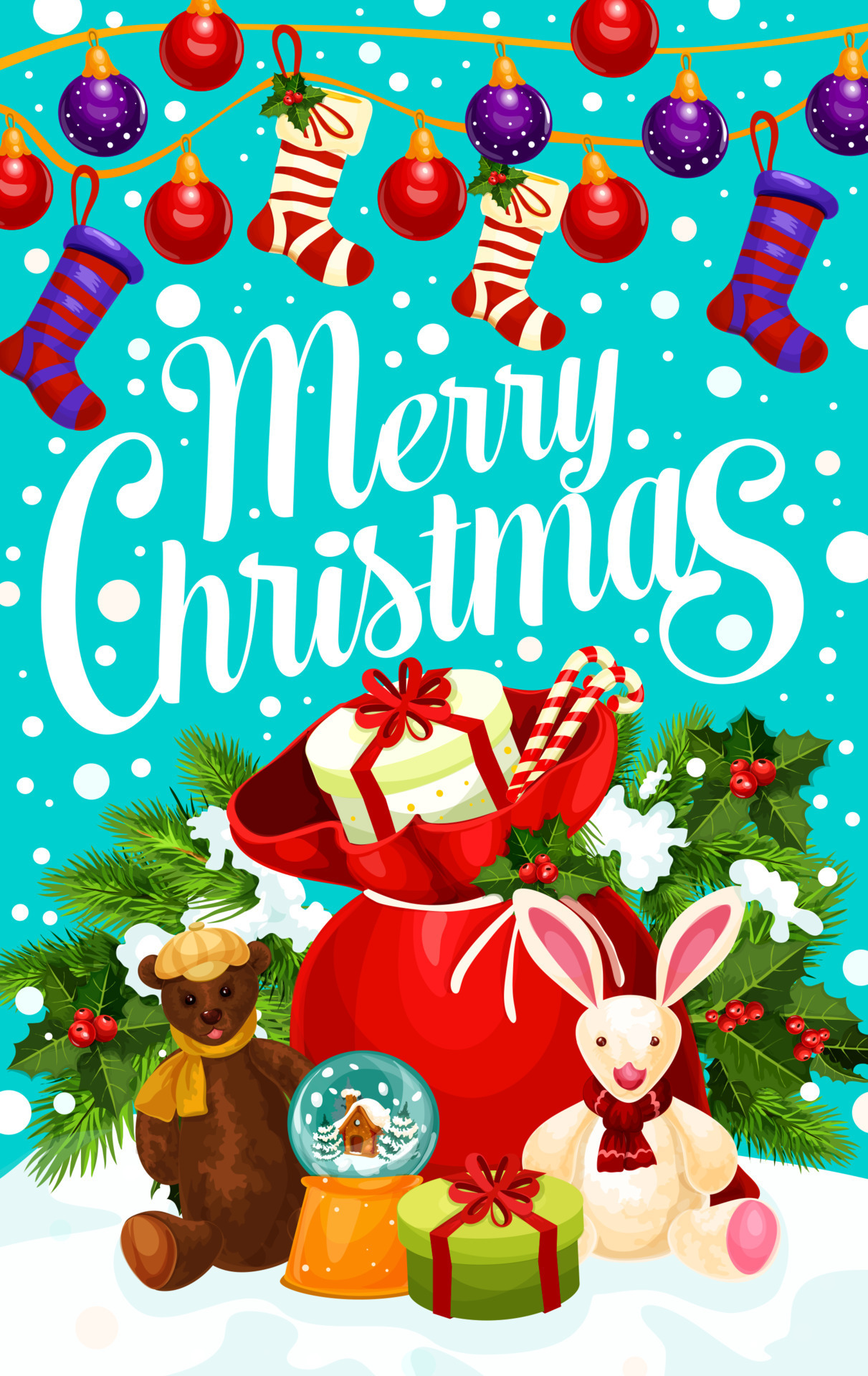 Merry Christmas decoration vector greeting card 13467329 Vector Art at ...