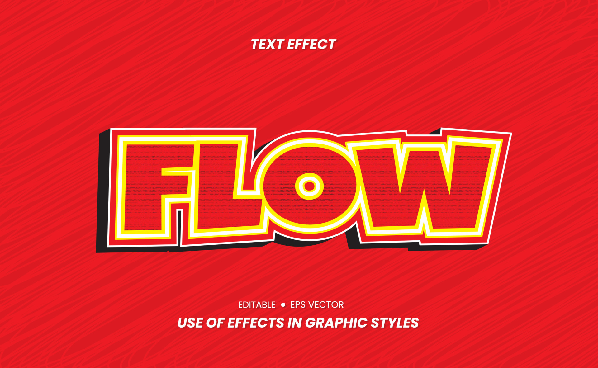 Flow Text - 3D Text Effects That Can Be Used Through Graphic Style Settings 13468359 Vector Art ...