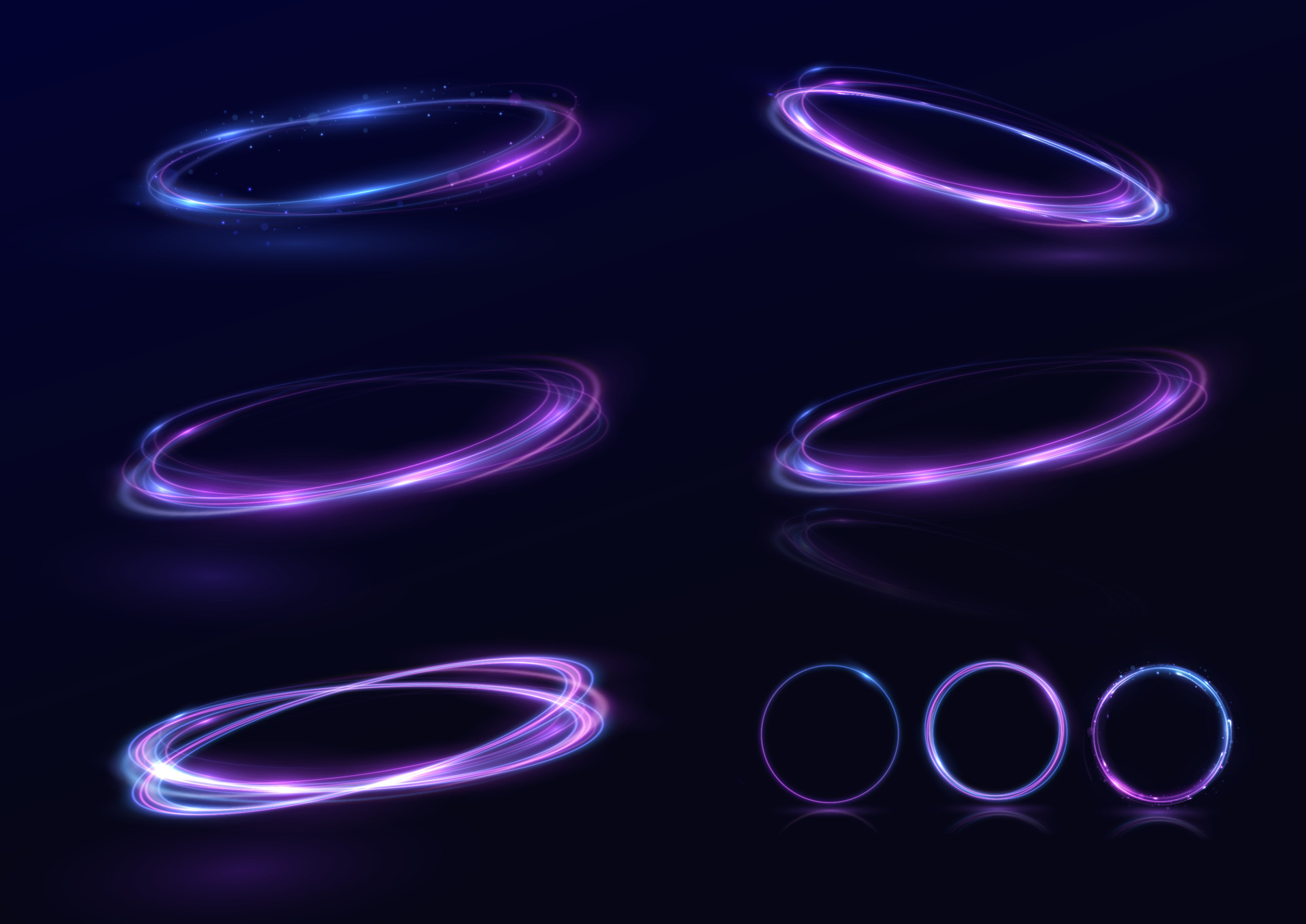 Neon swirl. Curve blue line light effect. Abstract ring background with ... Neon swirl. Curve blue line light effect. Abstract ring background with ...