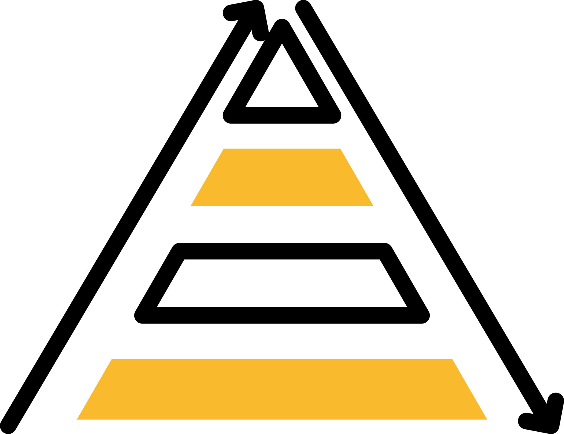 Pyramid chart, illustration, vector on a white background. 13470983 ...