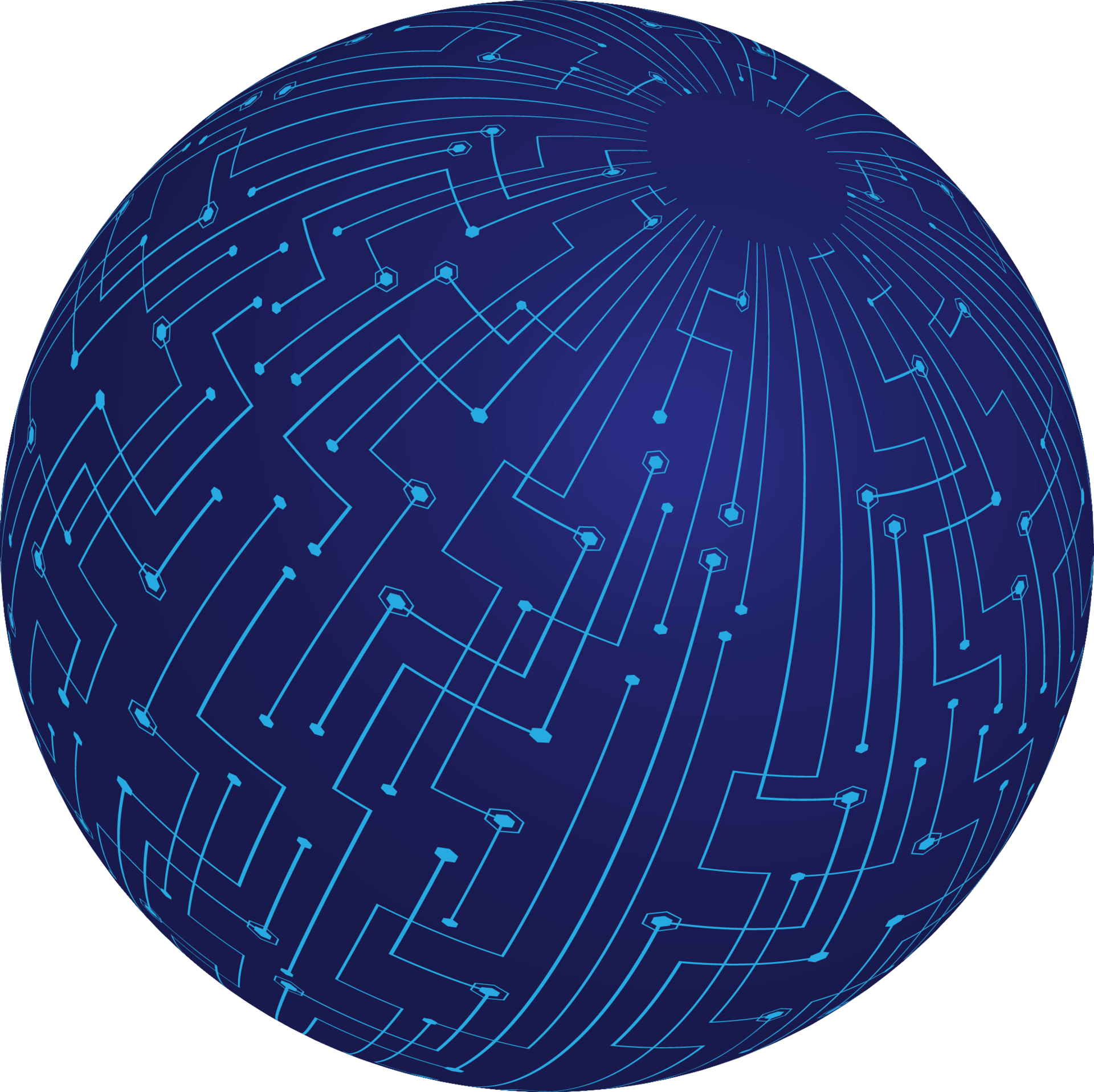 Blue Globe With Technology Elements 13471518 Png