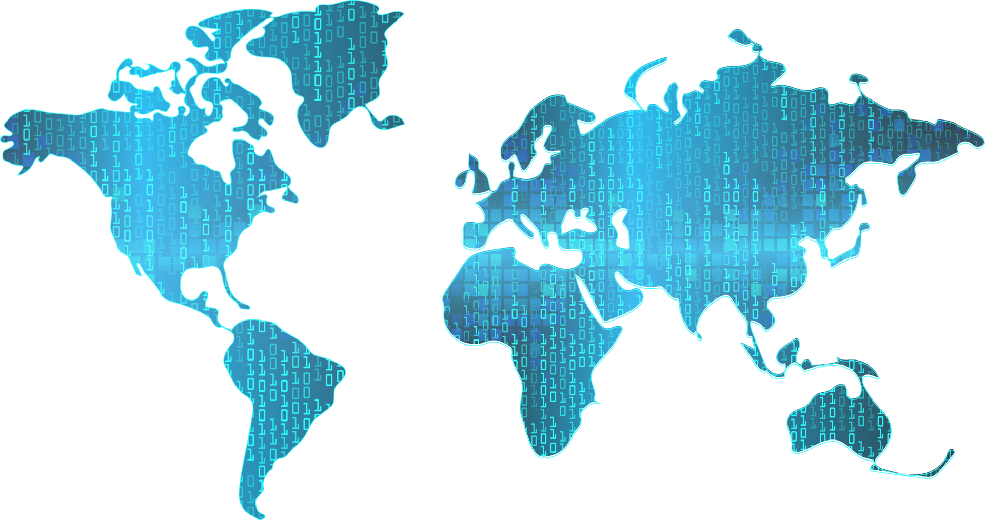 Blue Technology World Map Cutout 13471543 Png