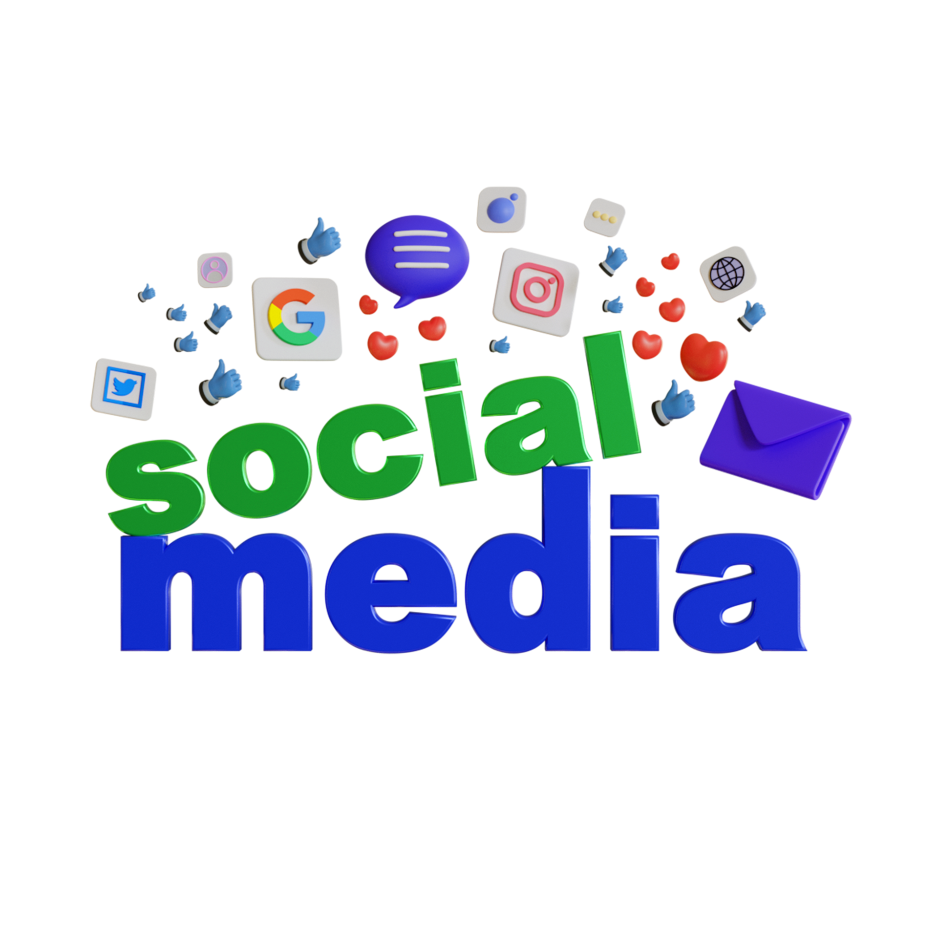 3d Social Media Illustration 13473265 Png