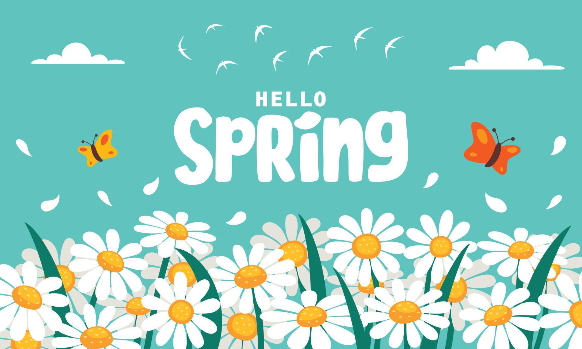 Spring Season Design With Flowers 13474290 Vector Art at Vecteezy