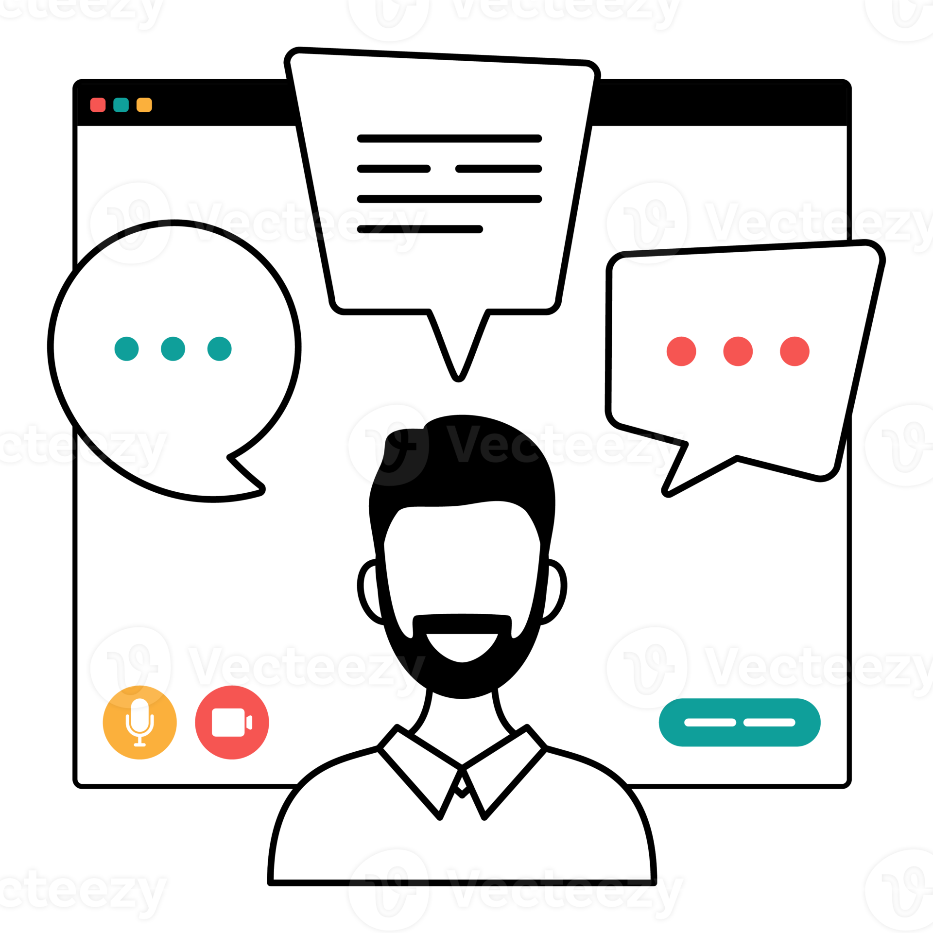 Man Speech Bubble Concept Illustration 13474480 Png