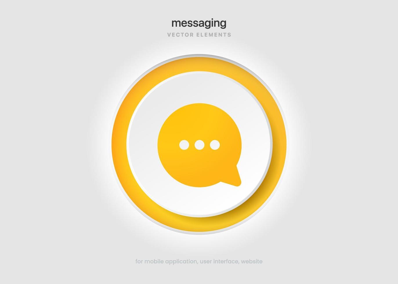 3d Isolated Vector Elements Minimal Modern Message Chat Speak Dialog Chatting Icon Emblem