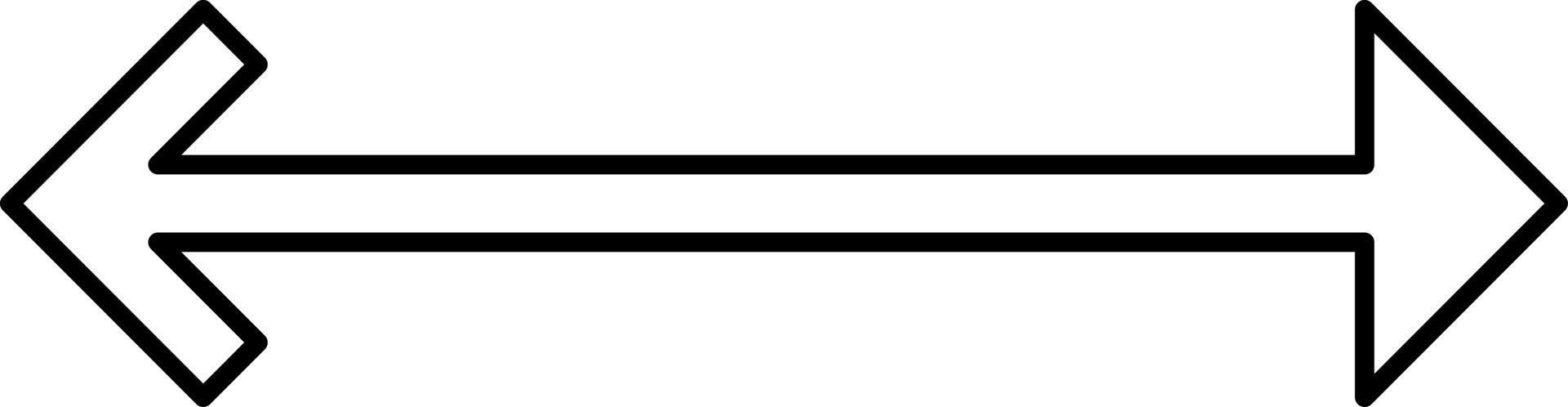 Two arrows in different shapes pointing both ways, illustration, vector on white background ...