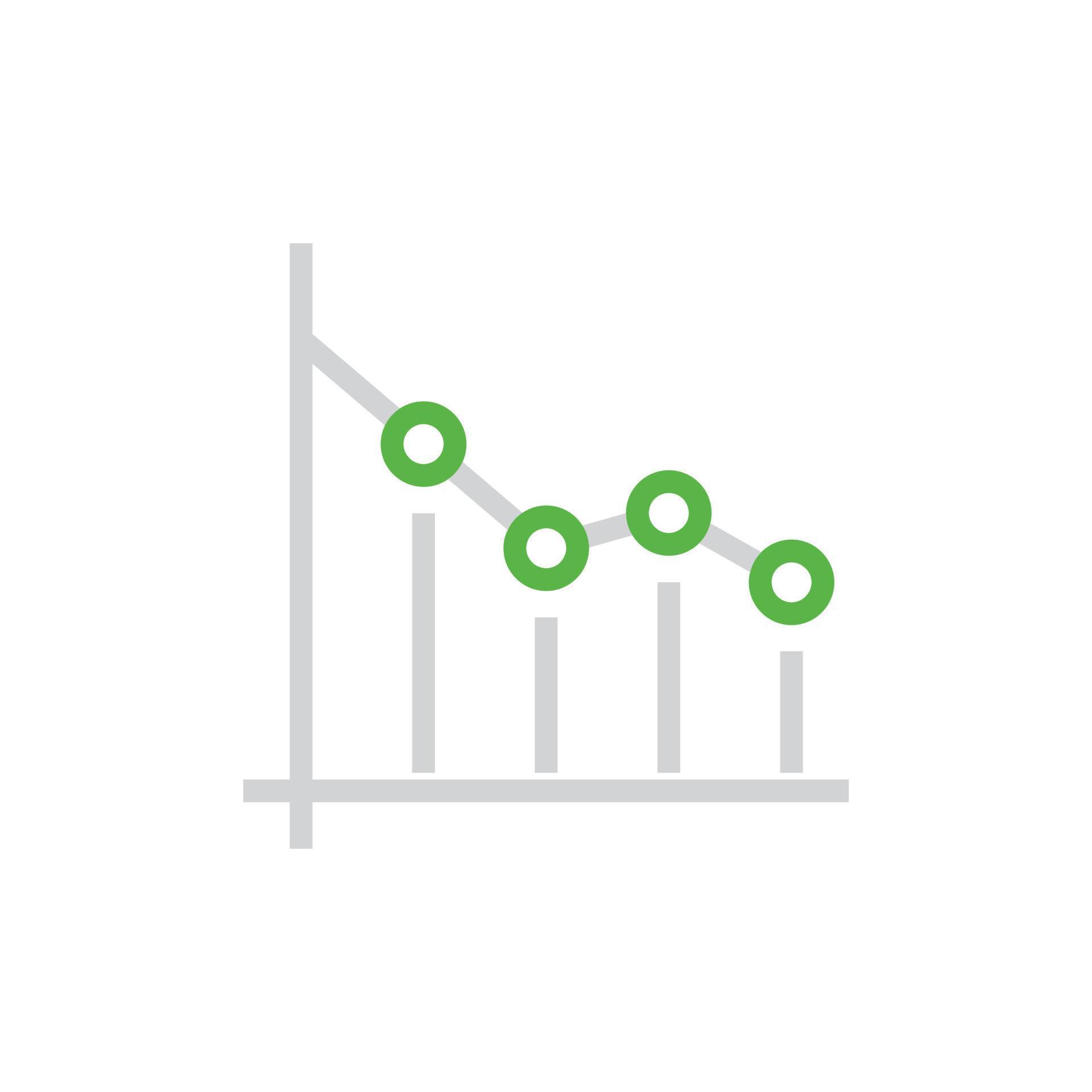 Decrease chart, drop graph icon vector in flat style 13476555 Vector ...