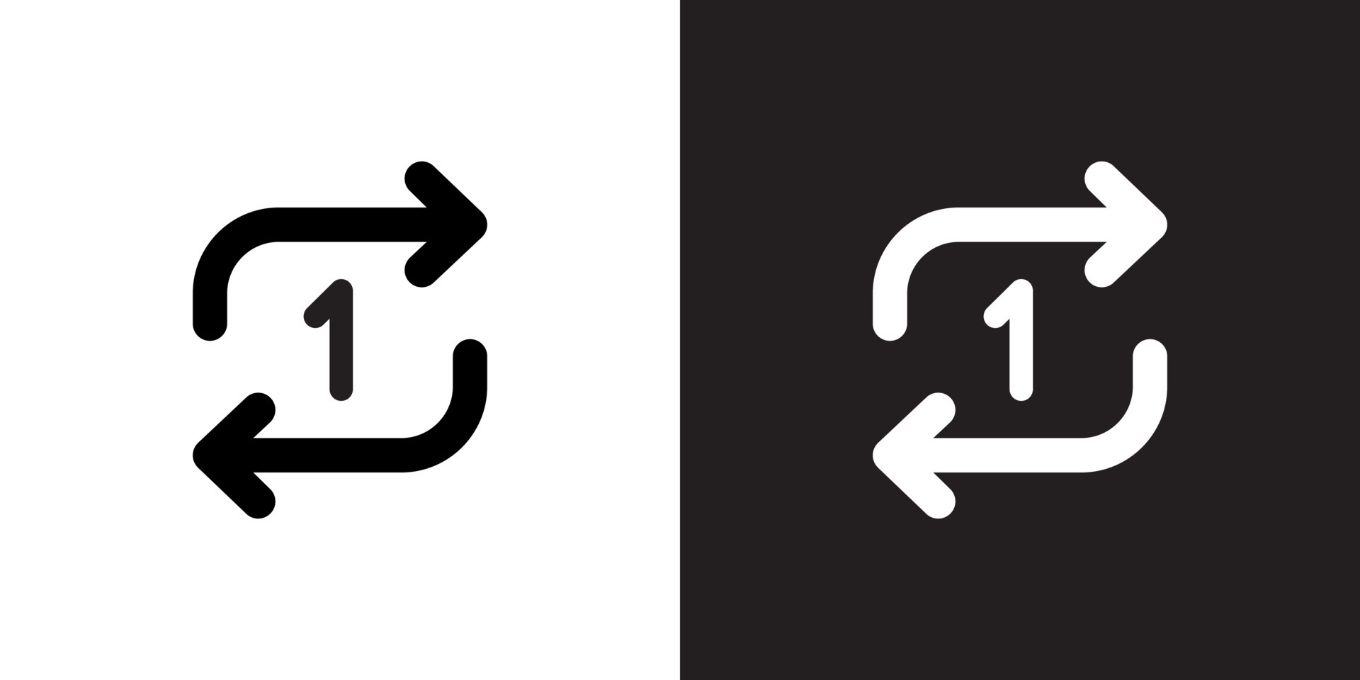 Repeat song icon vector. Music media player elements in round shape ... Repeat song icon vector. Music media player elements in round shape ...